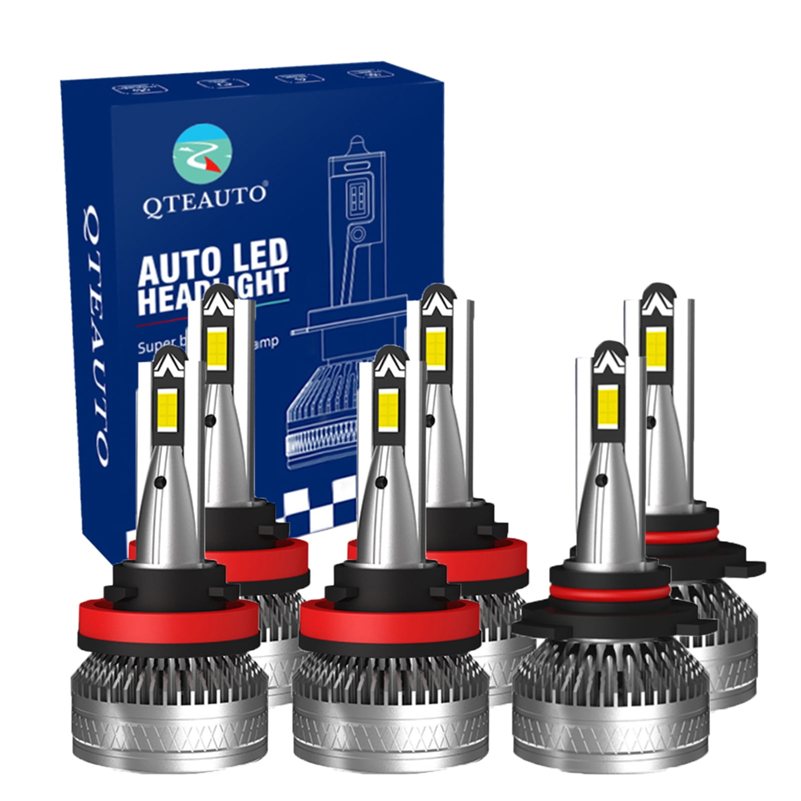 6 9005/HB3/H10 H8/H9/H11 LED Super Bright High Beam Low Beam Fog Light ...