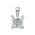 6.91mm 14k Solid White Gold 1 Ct Cert Lab Grown Diamond VS+ F+ Princess ...