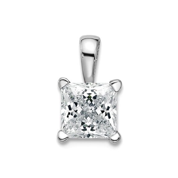 6.91mm 14k Solid White Gold 1 Ct Cert Lab Grown Diamond VS+ F+ Princess ...