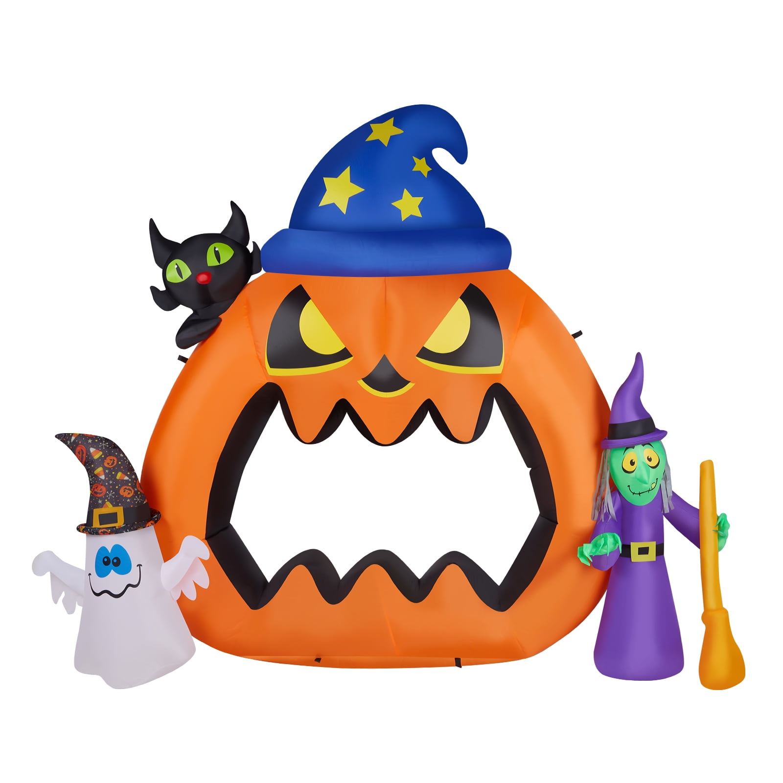 6.9ft Pumpkin Inflatable Halloween Decoration with Built-in LED Lights ...