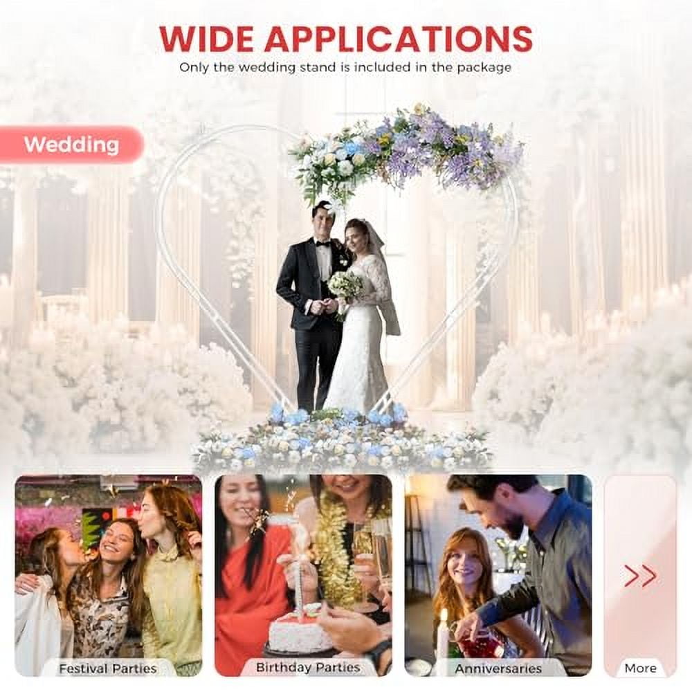 6.9ft Wedding Heart Arch, Heart Shaped Arch, Metal Stand Flowers Frame ...