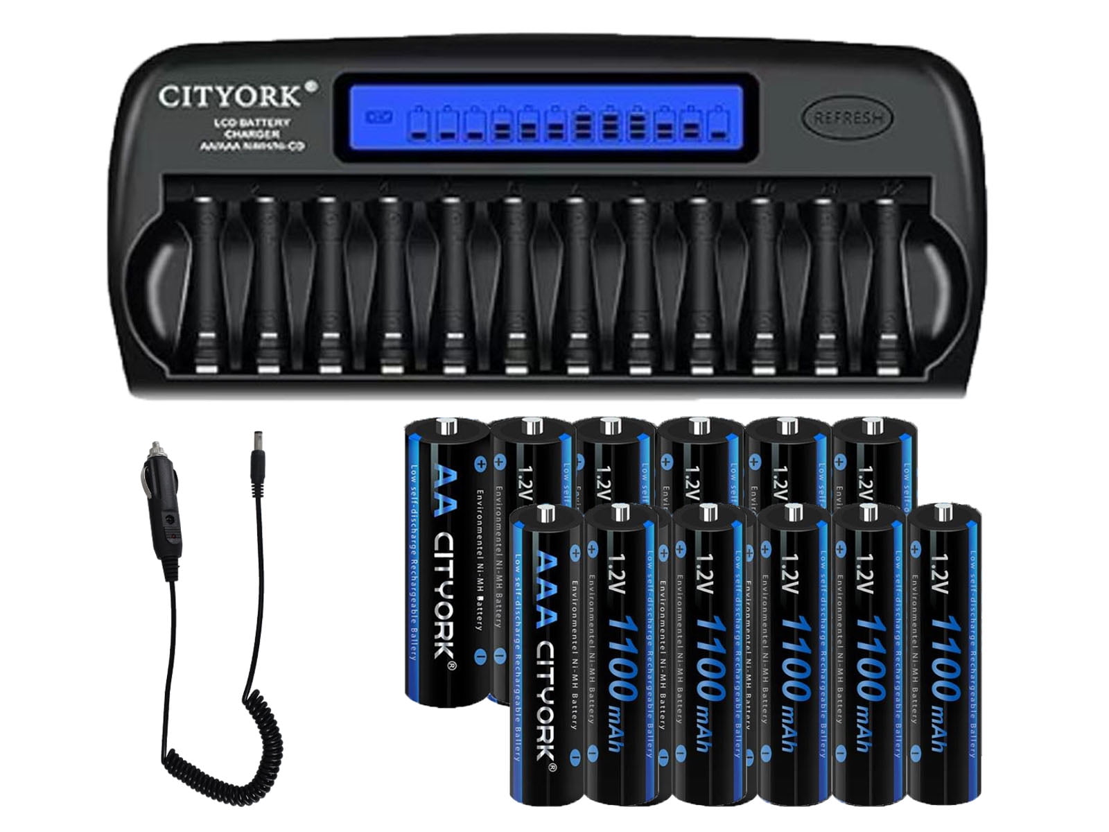 6 AA Batteries and 6 AAA Ni-MH Rechargeable Batteries with 12 slot ...