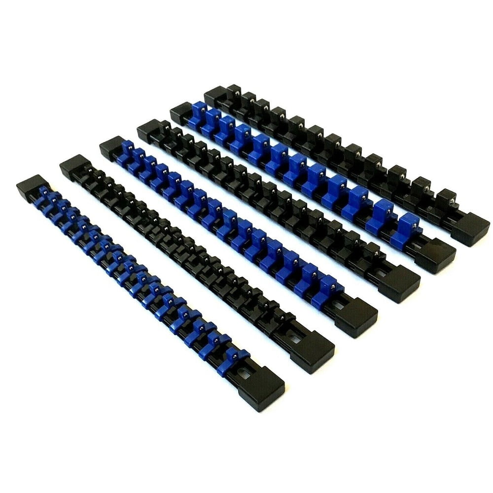 6 ABS Mountable Socket Rail Rack Holder Organizer 1/4 3/8 1/2 - Walmart.com
