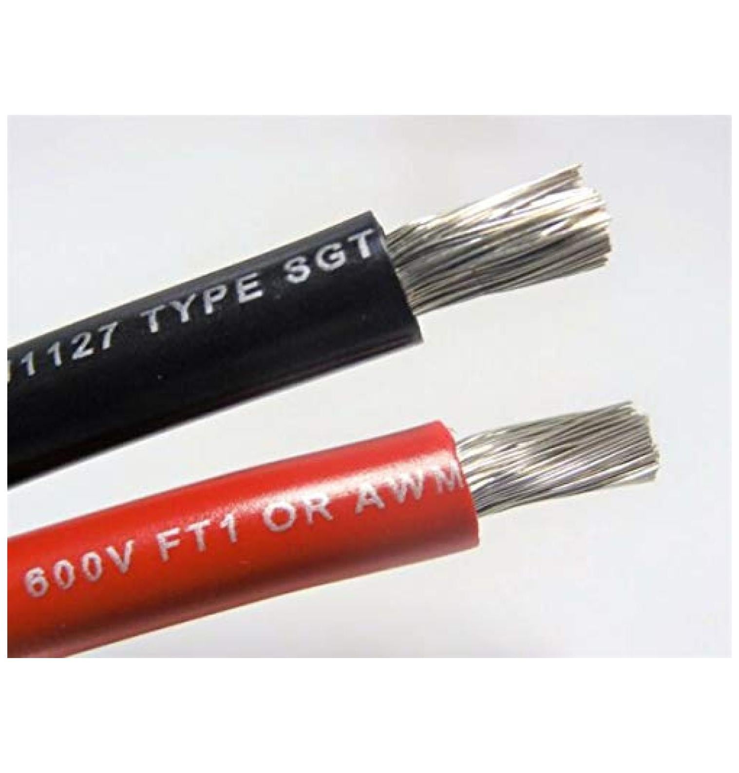 6 AWG Gauge Black& RED Marine TINNED Copper Battery Cable Boat Wire 15 ...