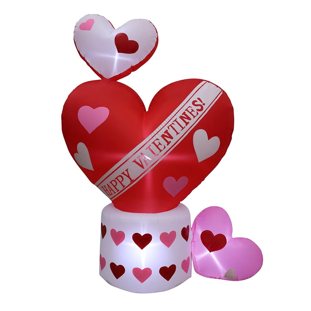 6' Air Blown Inflatable Valentine's Day Hearts Scene Yard Decoration ...