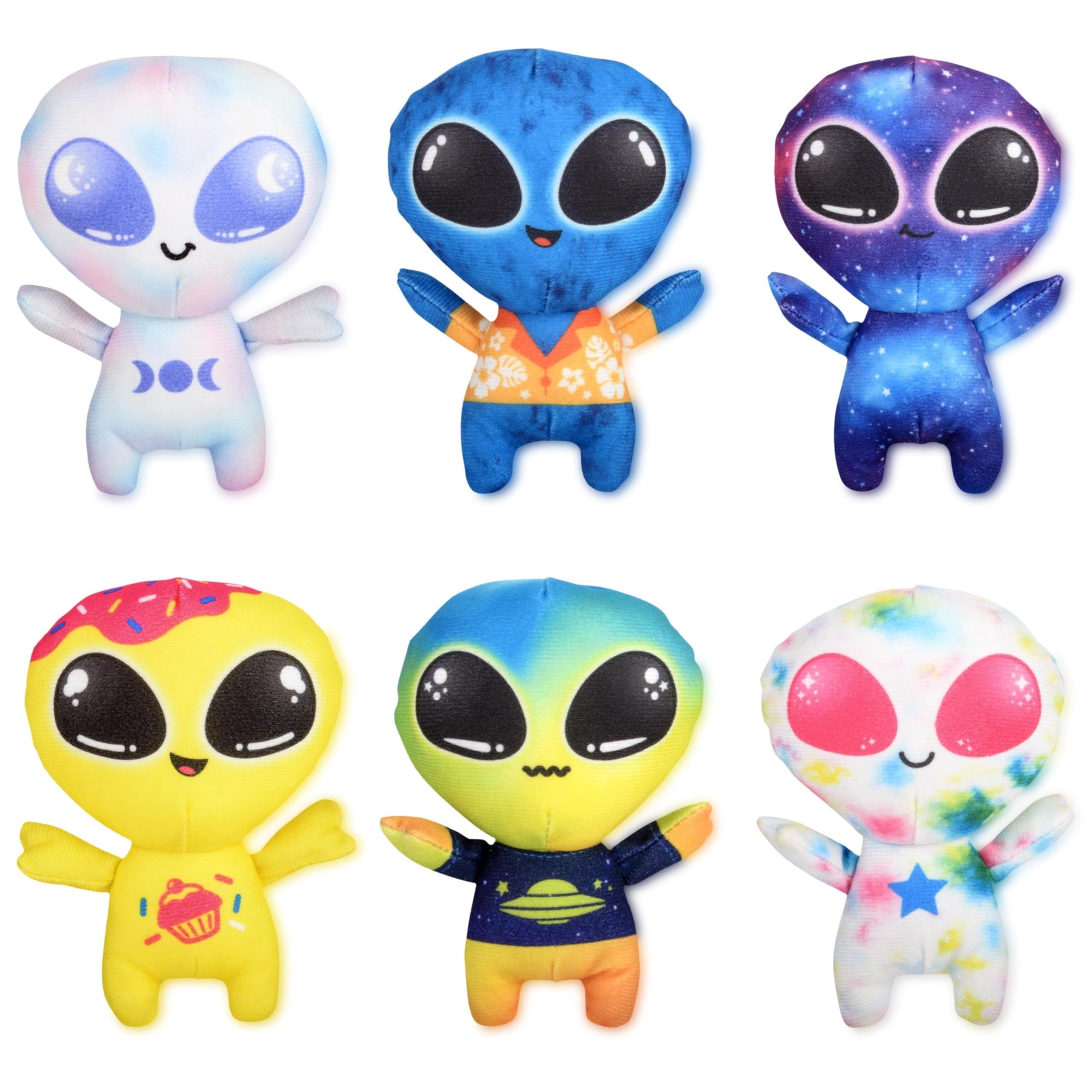 6" Alien Plush Toys Set Of 6 Assorted Alien Figure Plush Toys, Soft And ...