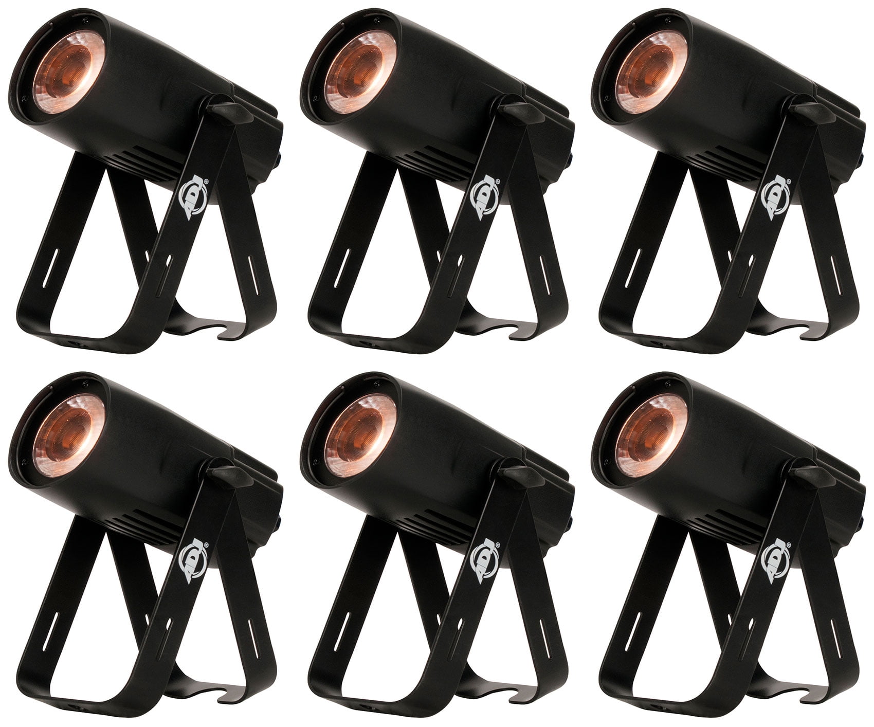 (6) American DJ ADJ SABER SPOT DTW Compact 15 Watt Warm White LED DMX ...