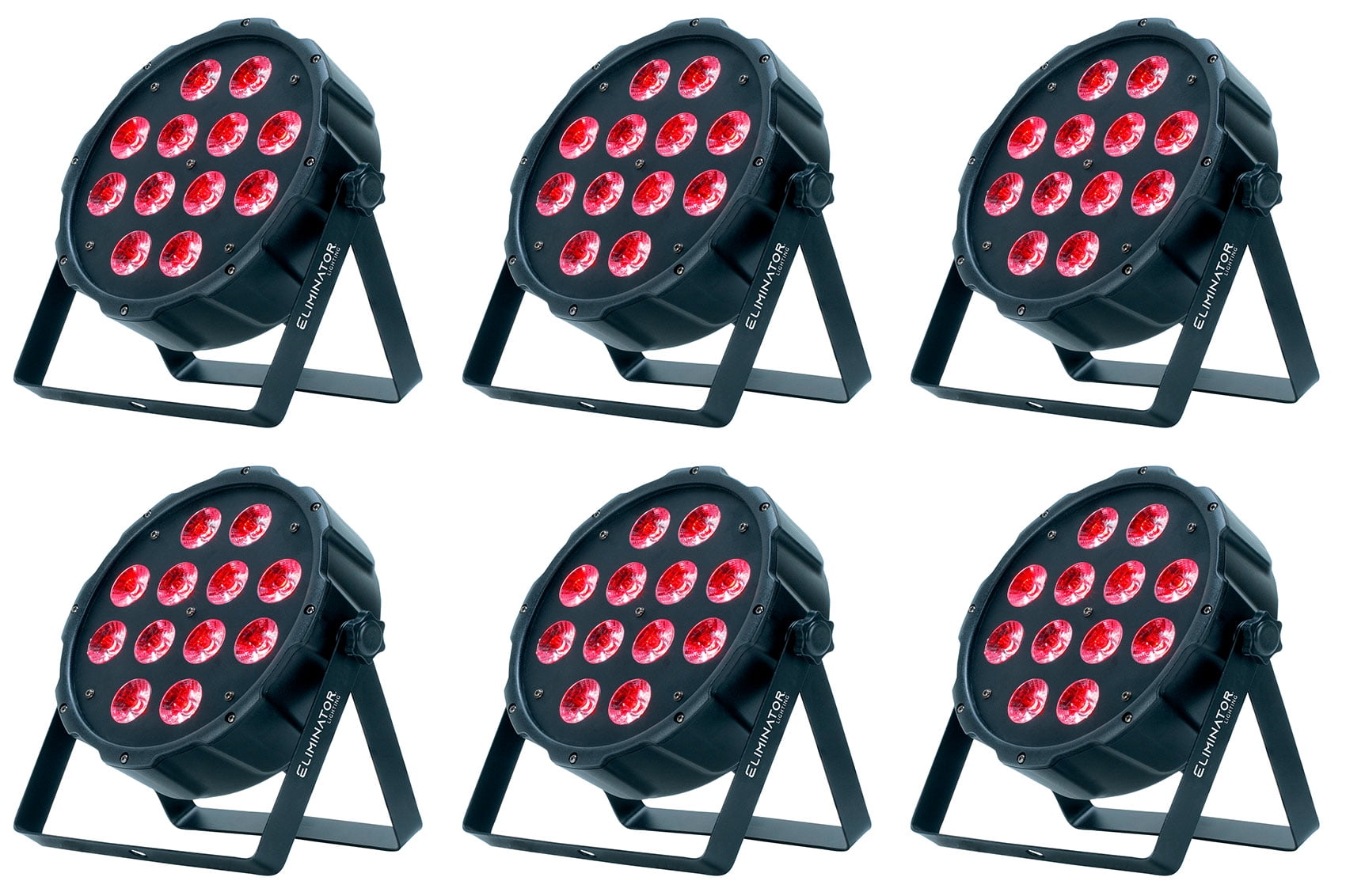 (6) American DJ Eliminator LP 12 HEX 12x5 Watt RGBWA+UV LED DMX Par ...