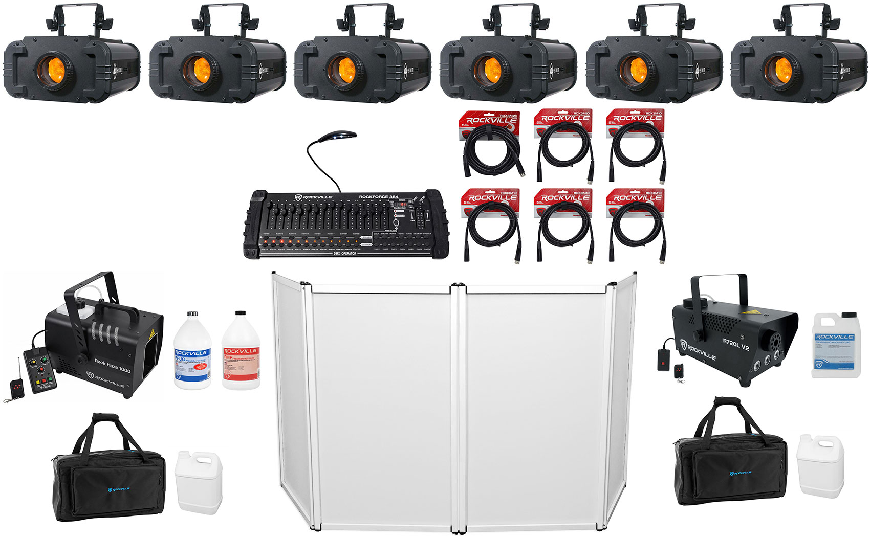 (6) American DJ H2O DMX PRO IR Water Flow Effect Lights+DMX Control ...