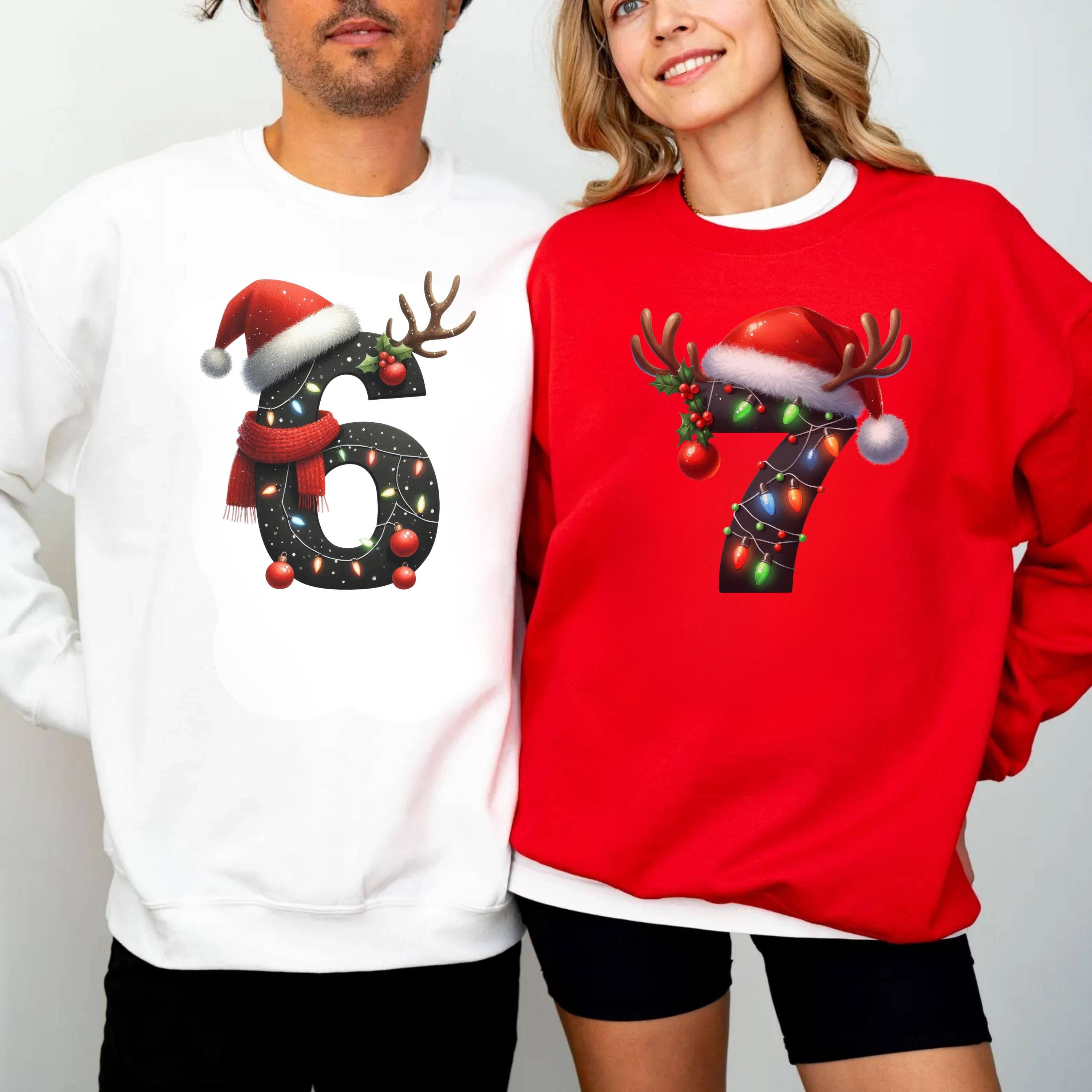 6 And 7 Shirts, Couples Christmas, Funny Matching Shirt, Trendy Tiktok ...