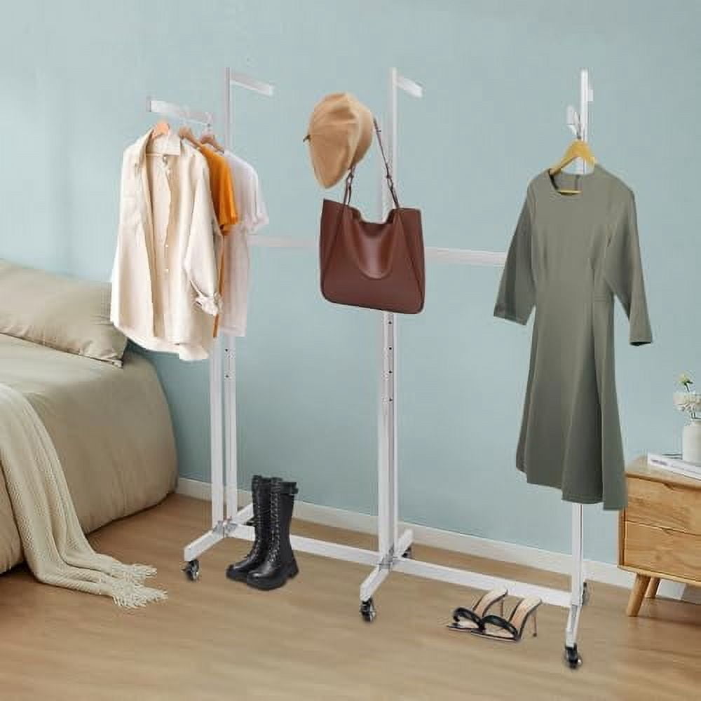 6-Arm Structure Garment Display Rack, Floor Standing Metal Garment Rack ...