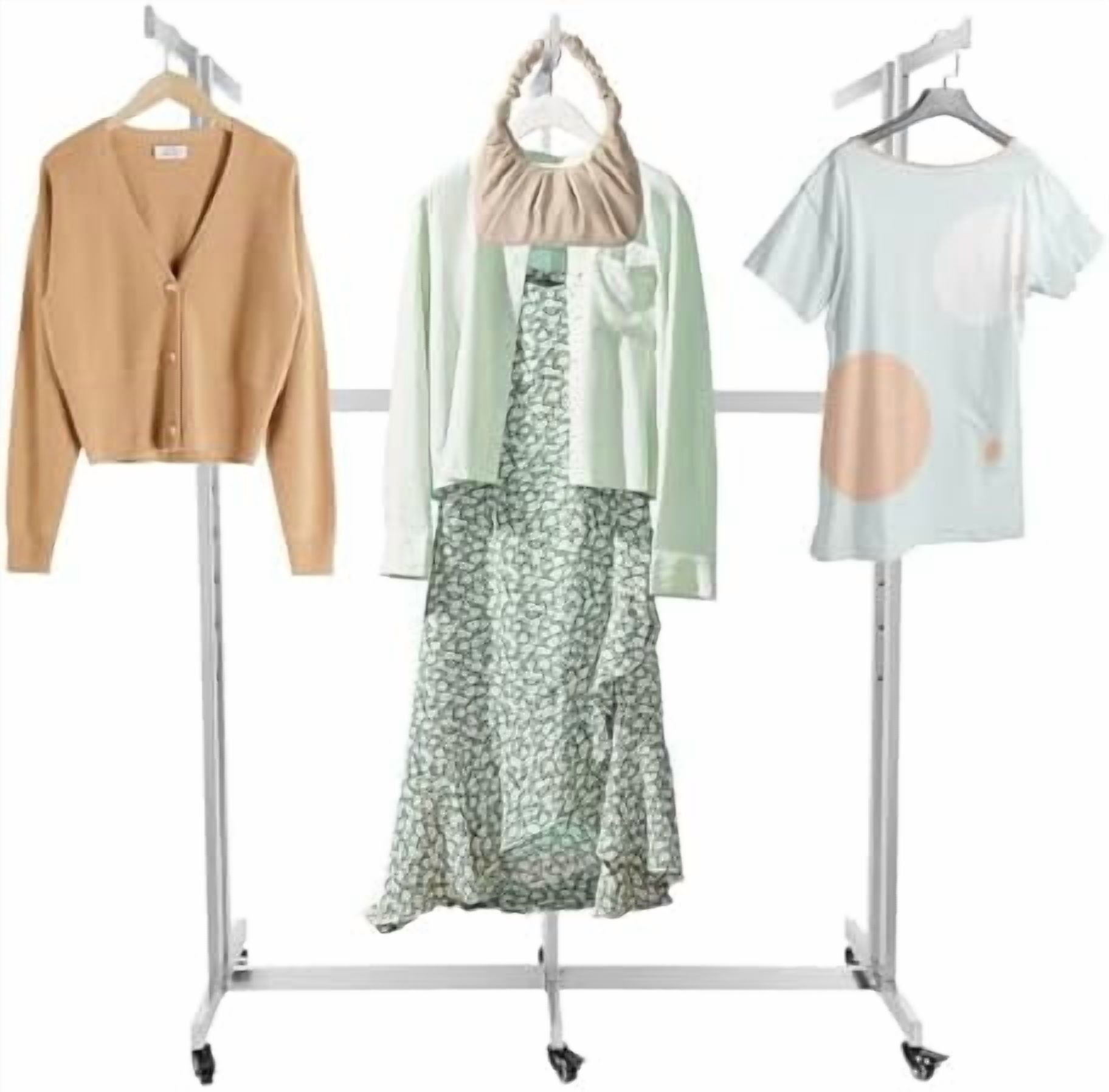 6 Arms Clothing Retail Rack, Floor Standing Metal Garment Rack with ...