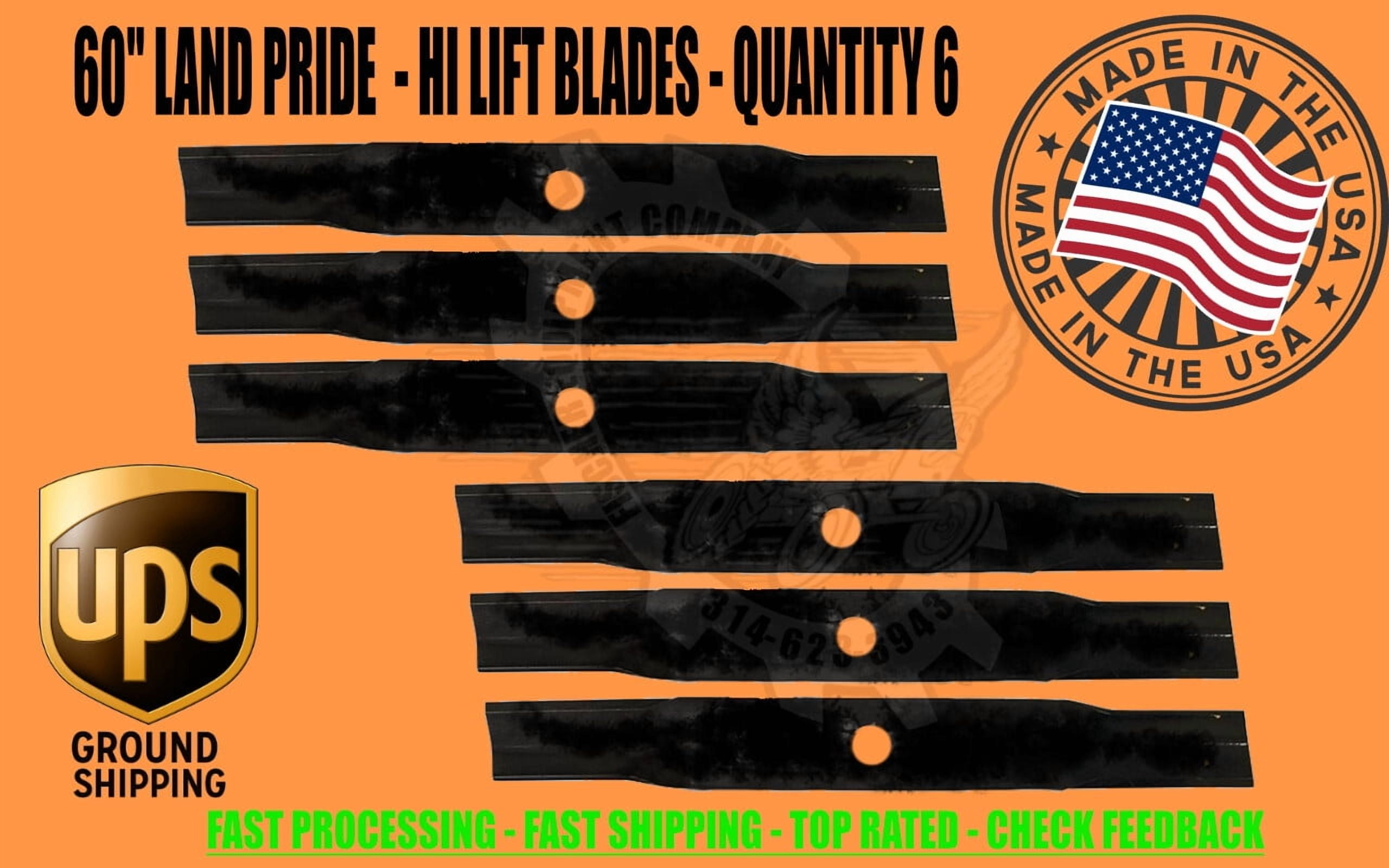 6 BLADES FOR Land Pride 60" Finish Mower 890-171C ESTATE MOWER HI LIFT ...