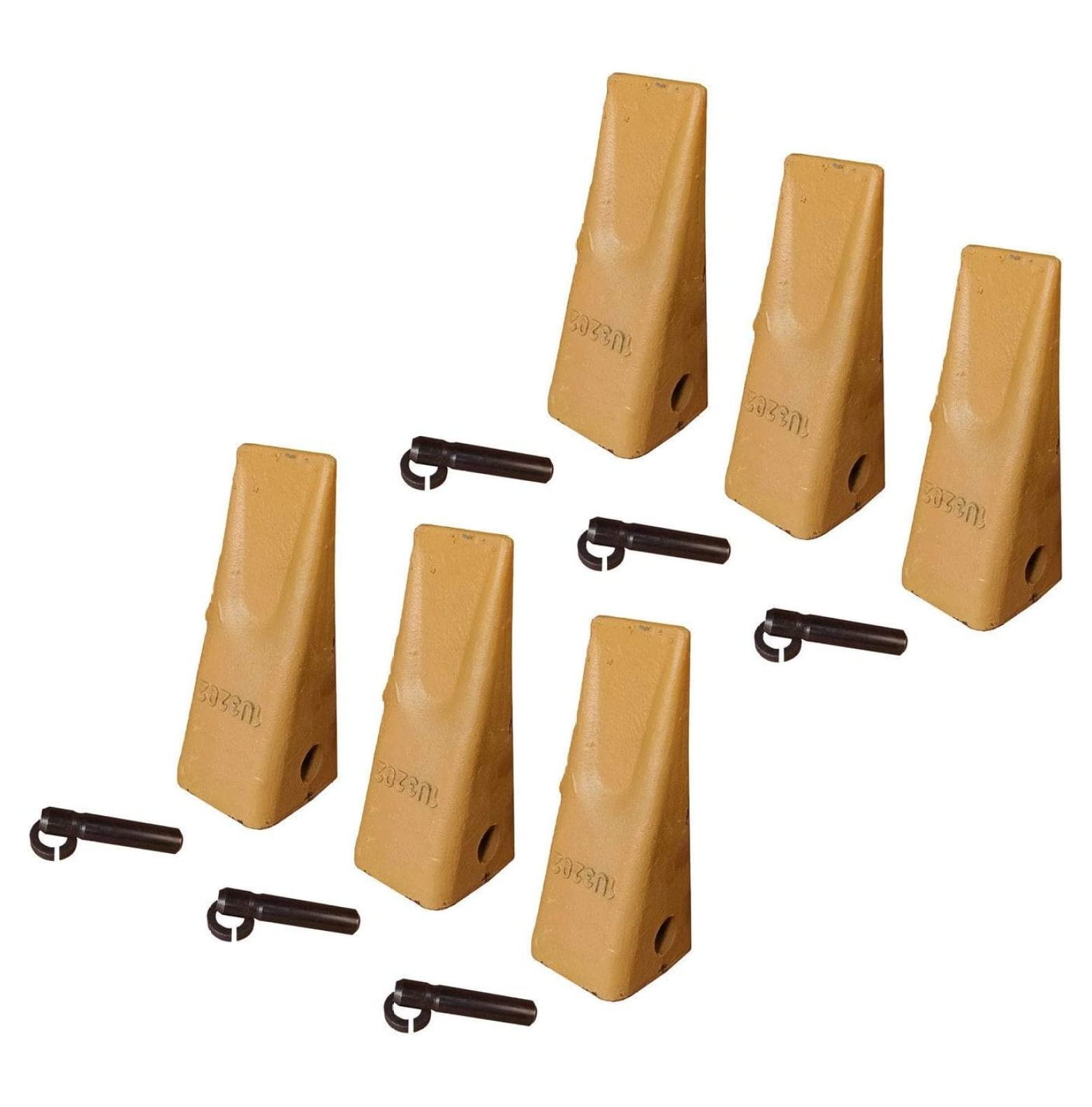 6 Backhoe Bucket Dirt Teeth w/Pins & Retainers - 1U-3202 - Walmart.com