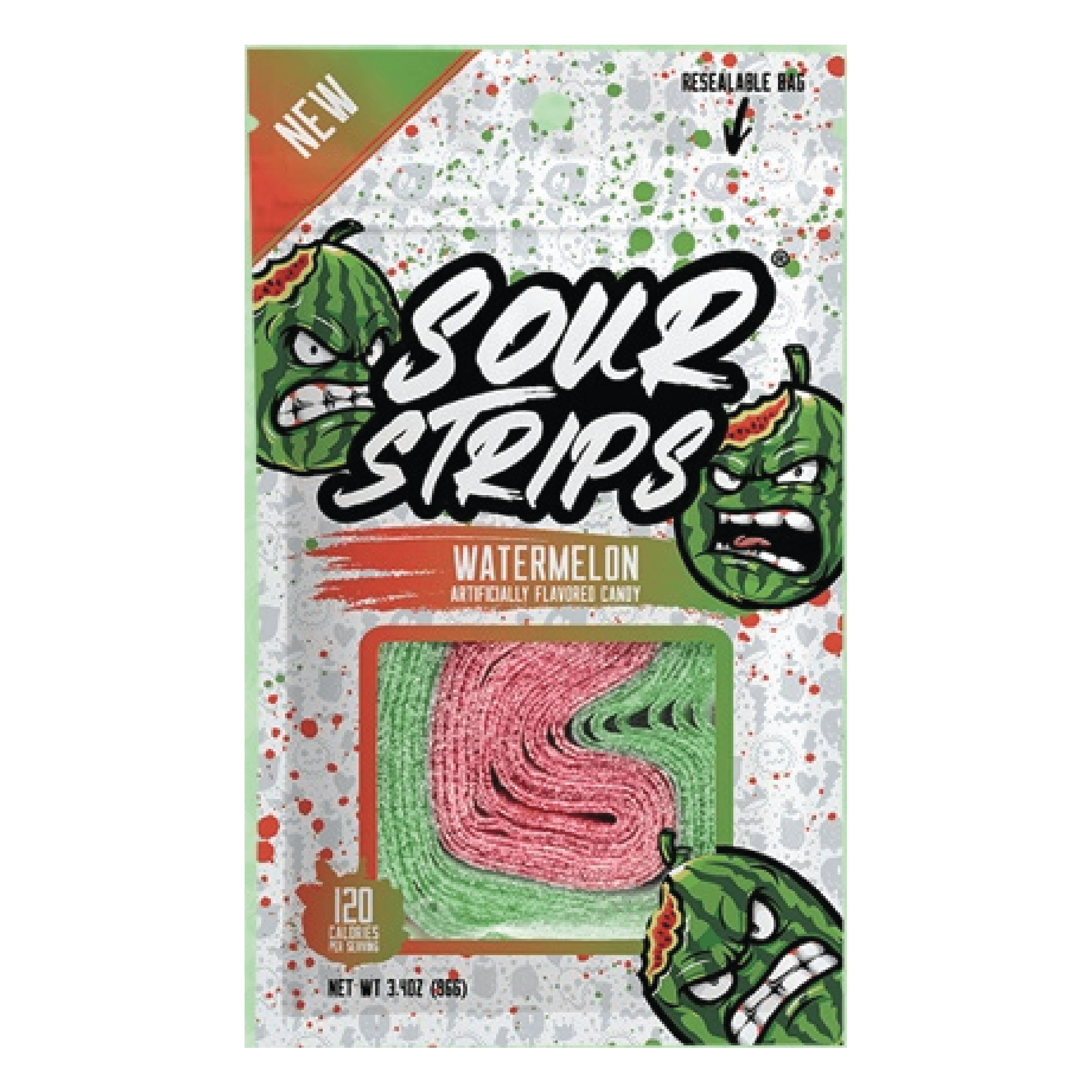 (6 Bags) Sour Strips Flavored Candy, Watermelon, 3.4 Ounce - Walmart.com
