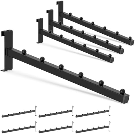 6 Ball Gridwall Waterfall Hooks, 10 Pack, Black Powder-Coated, Plastic ...
