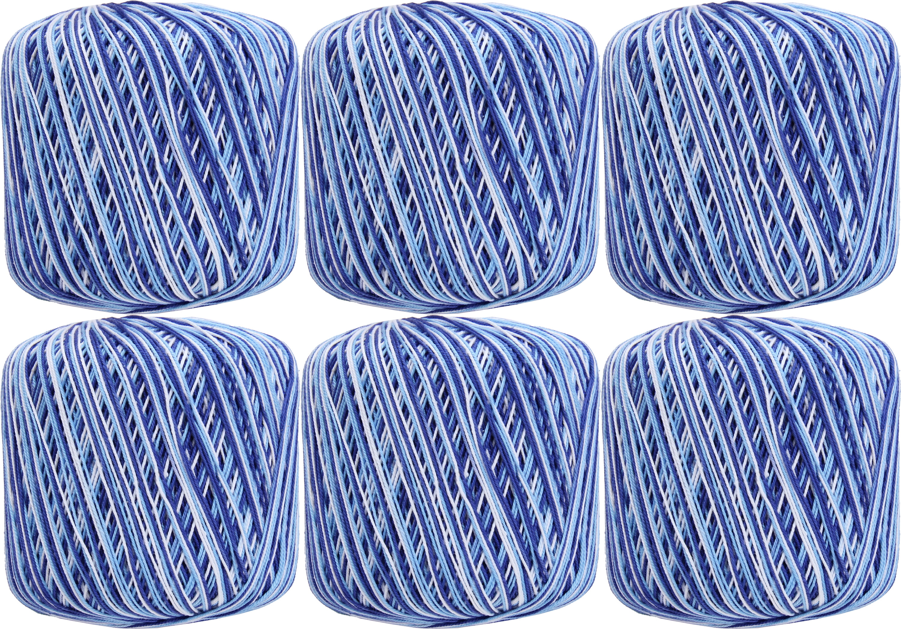 6 Ball Pack Threadart 100% Pure Cotton Multicolor Crochet Thread - Size ...