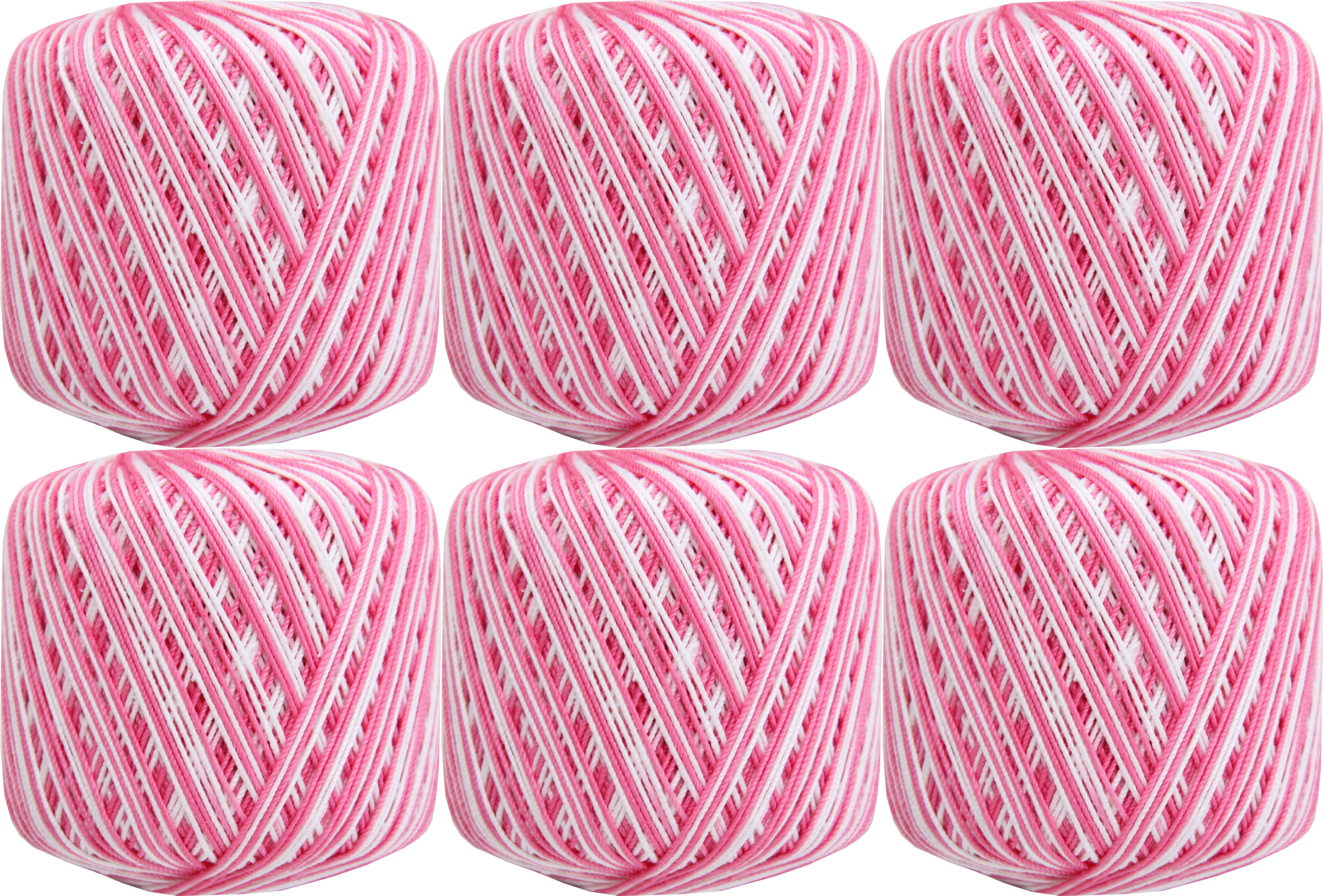 6 Ball Pack Threadart 100% Pure Cotton Multicolor Crochet Thread - Size ...