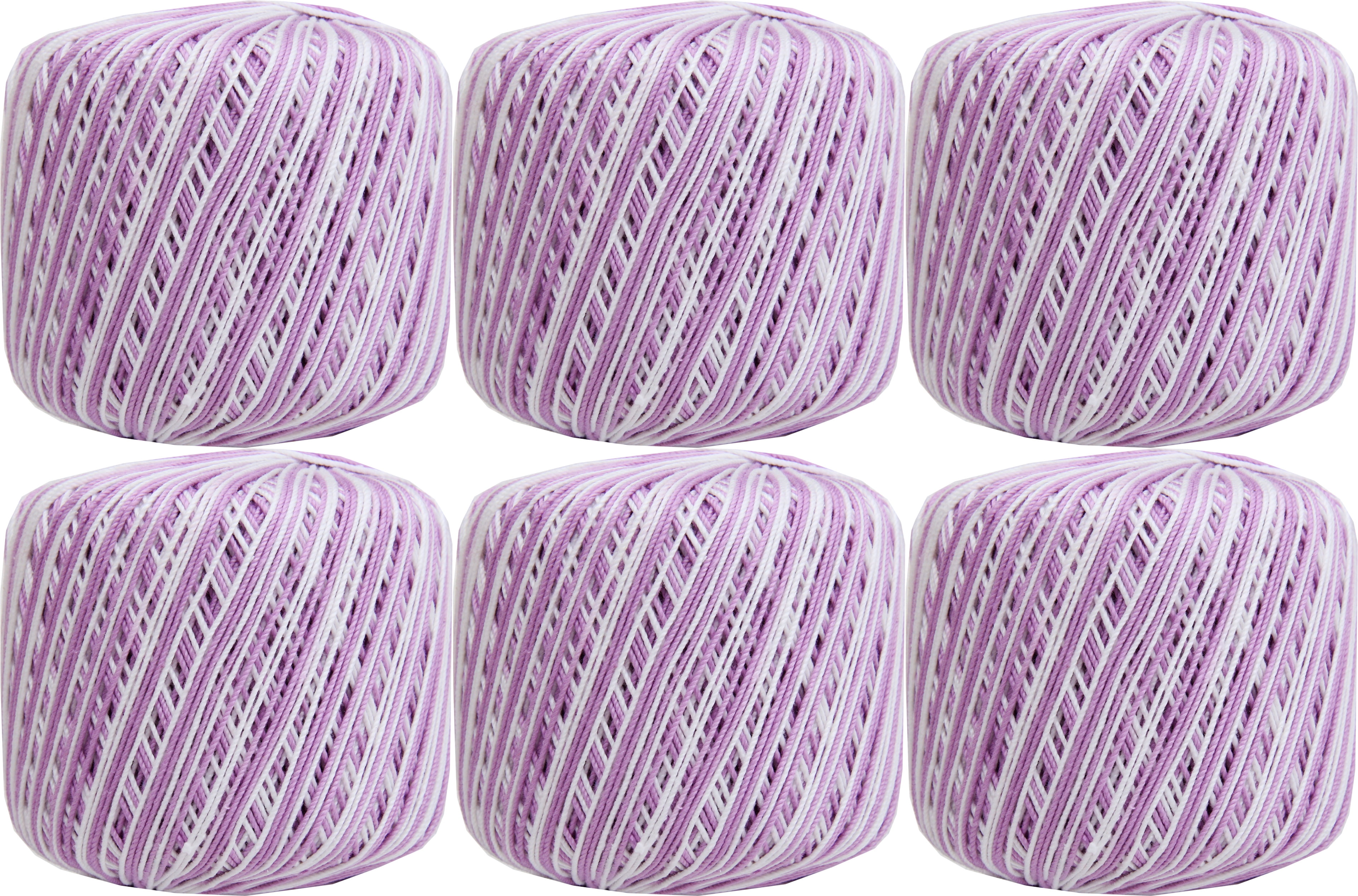 6 Ball Pack Threadart 100% Pure Cotton Multicolor Crochet Thread - Size ...