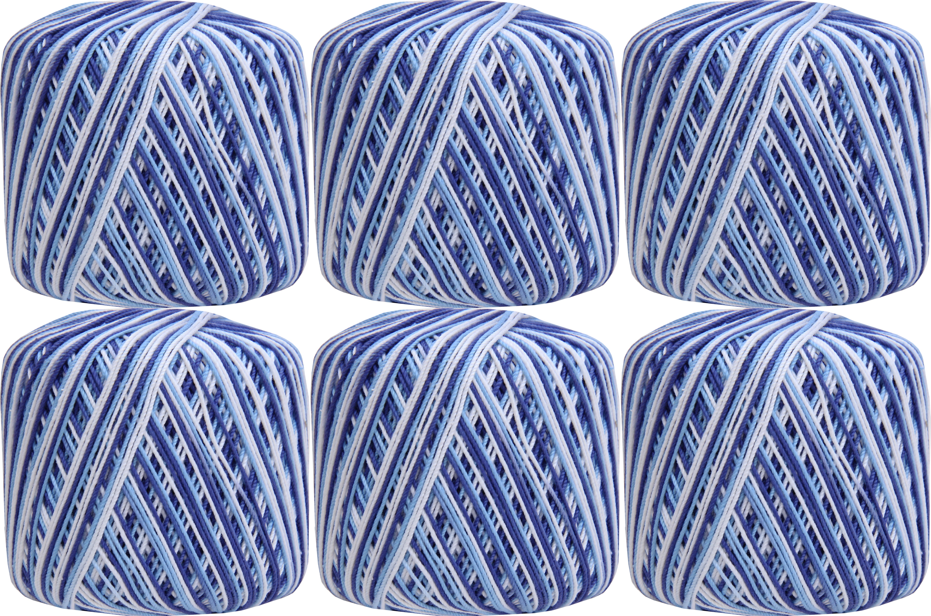 6 Ball Pack Threadart 100% Pure Cotton Multicolor Crochet Thread - Size ...