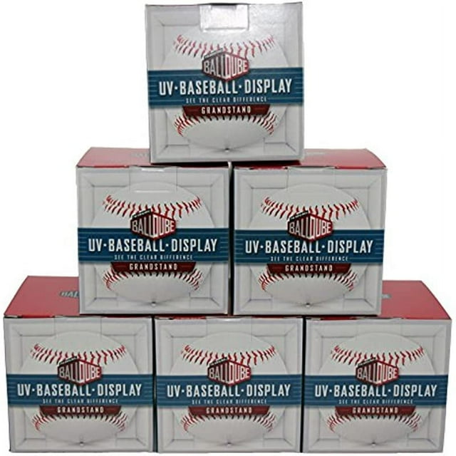 6 BallQube Square Baseball Display Holder w/Stand UV Protection New Lot ...
