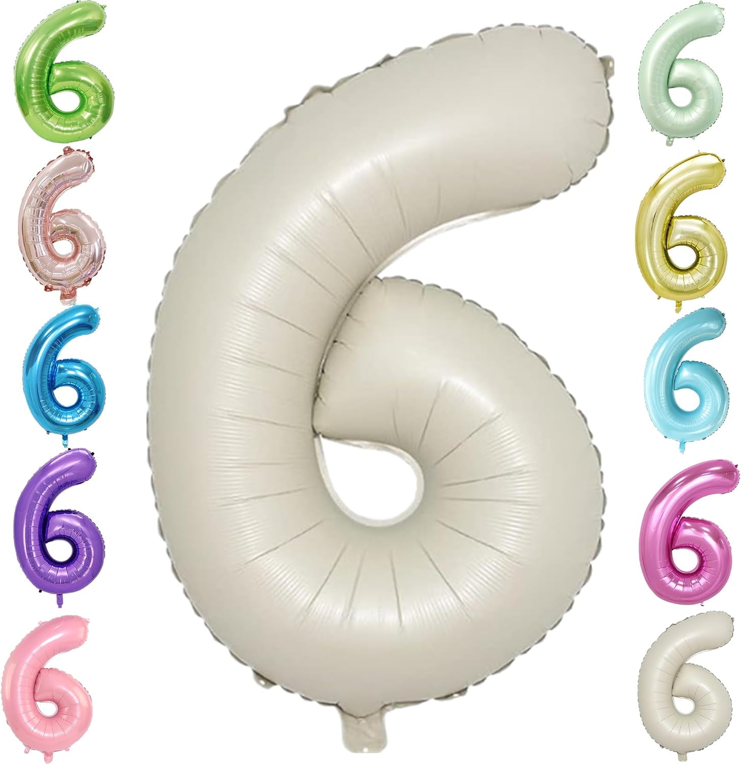 6 Balloon, Number Balloons 40 Inch, 6th Balloons for Birthday ...