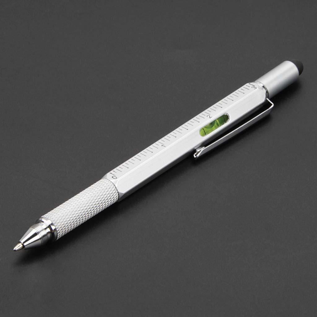 6 Ballpoint Pen with Ruler, Spirit Level, , Flat and Head Screwdriver ...