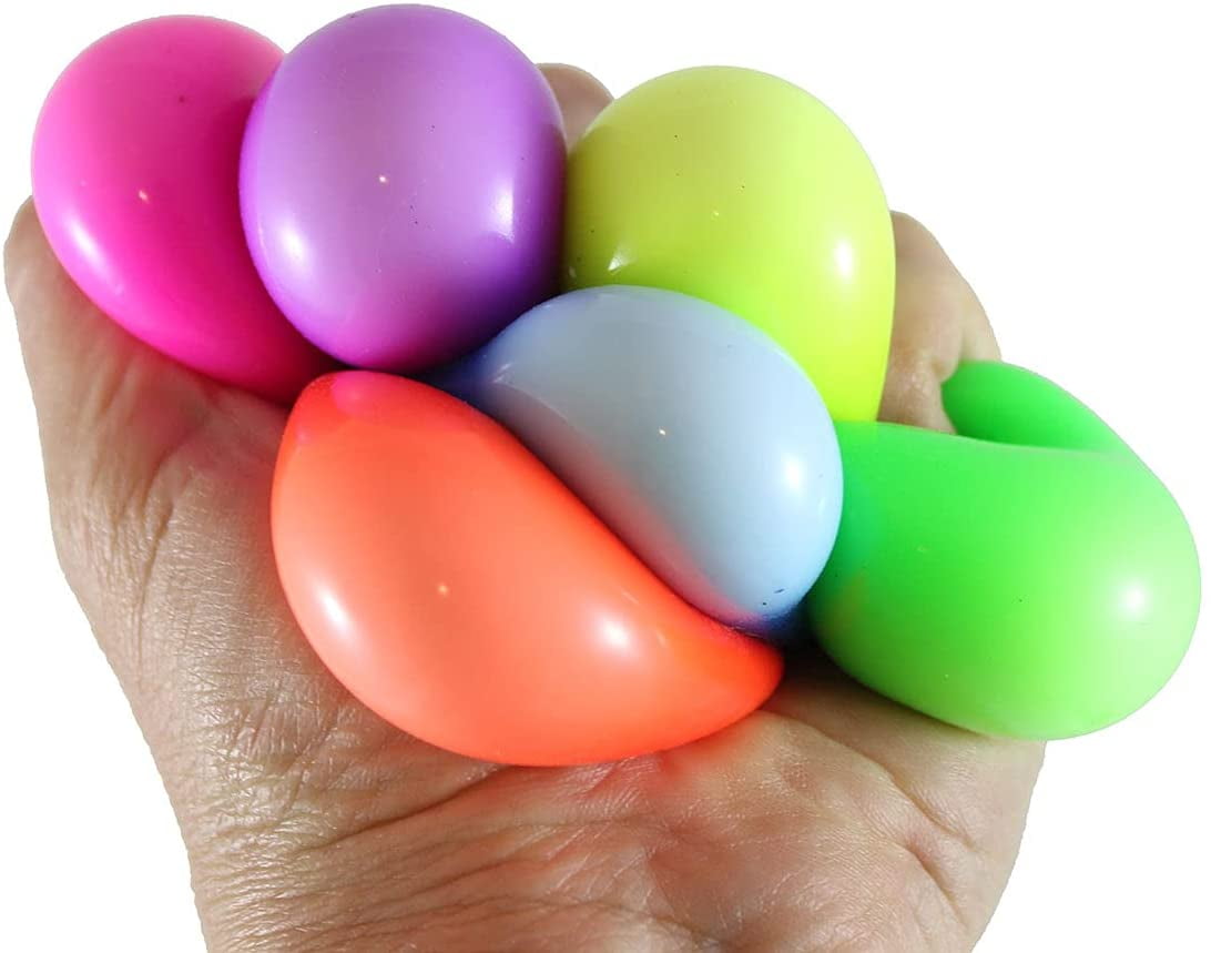 Curious Minds Busy 6 Neon Soft Doh Filled Stress Balls, 1.5 Inch ...