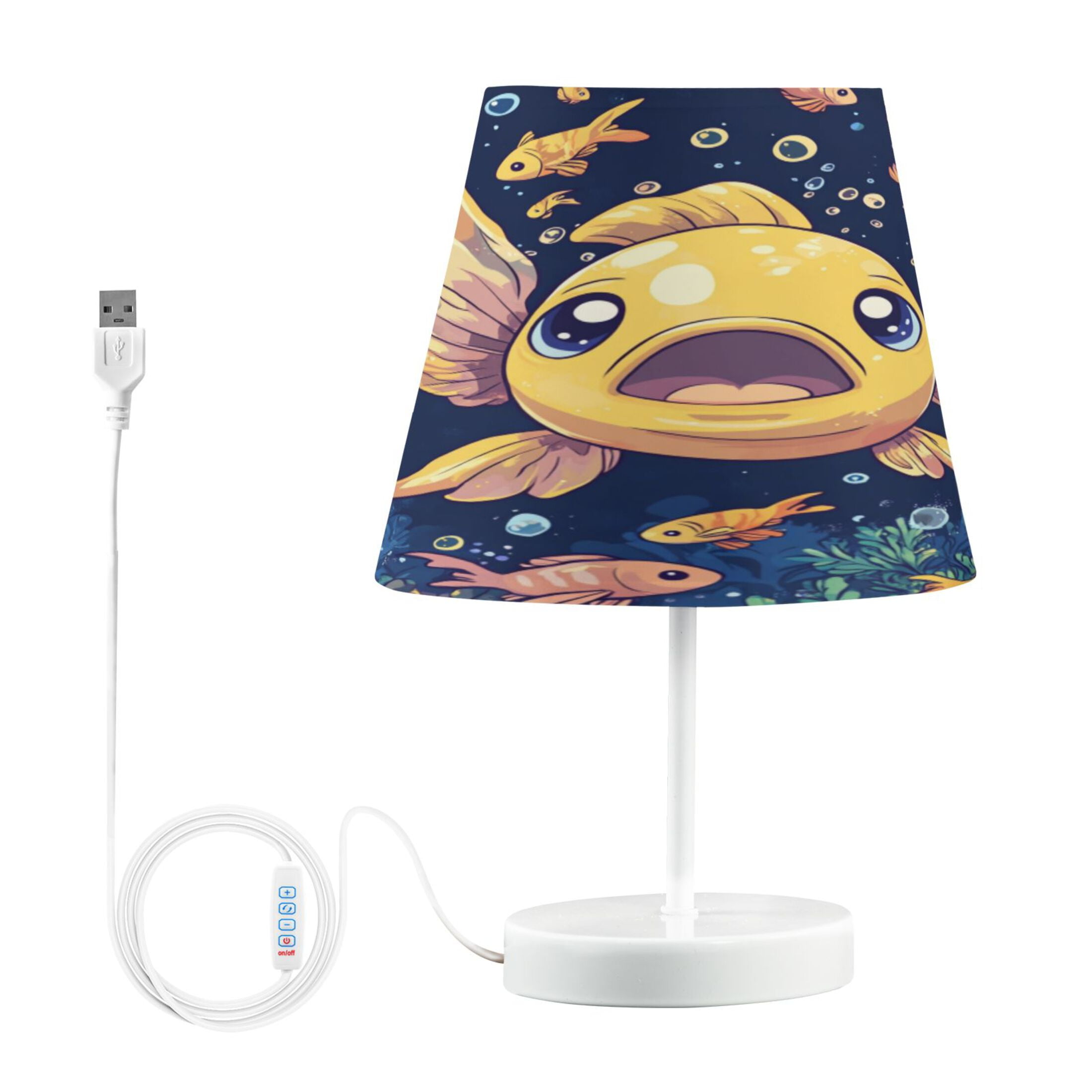 Bedside Table Lamp, Fully Dimmable Lamp with USB Interface Cable for ...