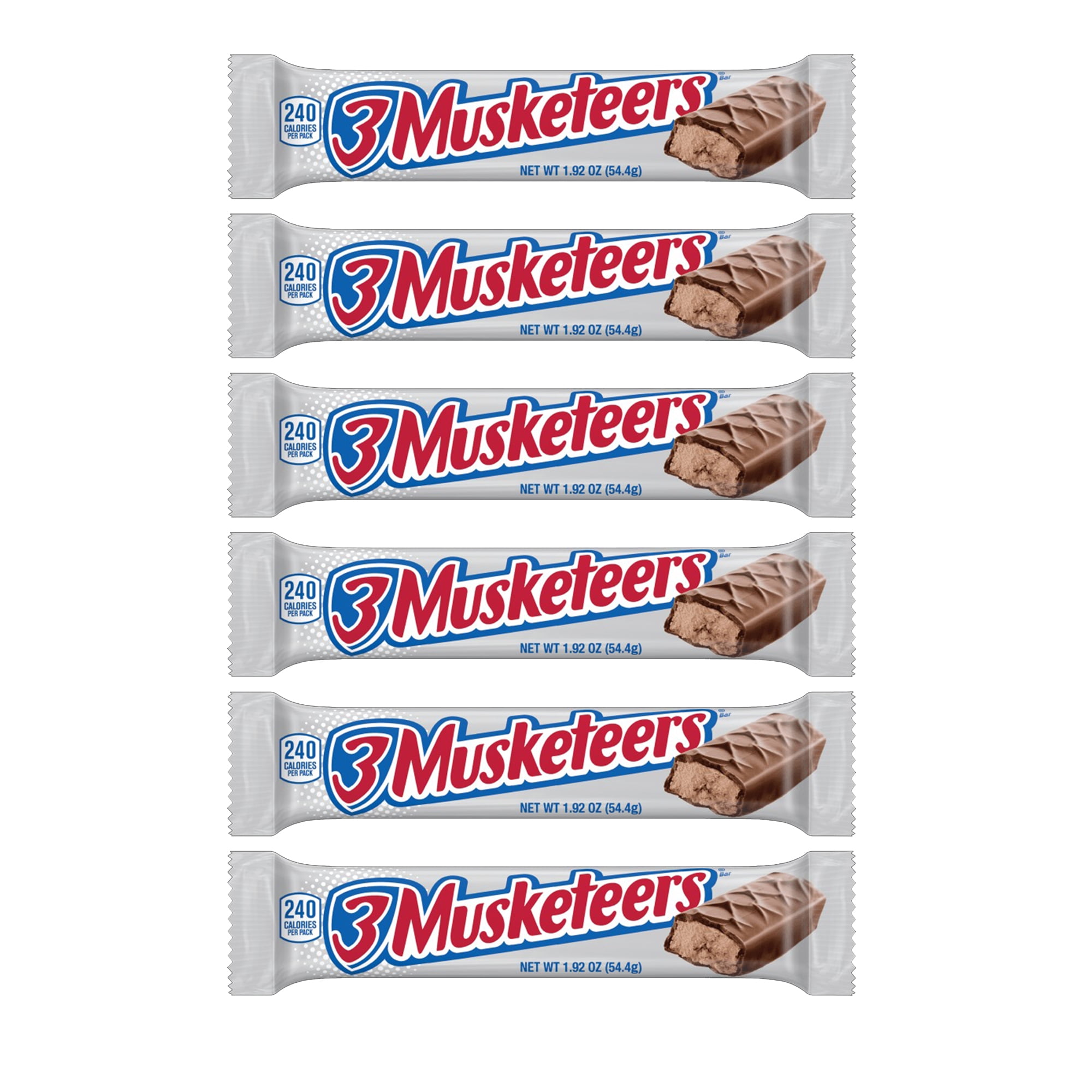 RADYAN 3 Musketeers Milk Chocolate Crispy Candy Bars, 6-Pack, 1.92 oz ...