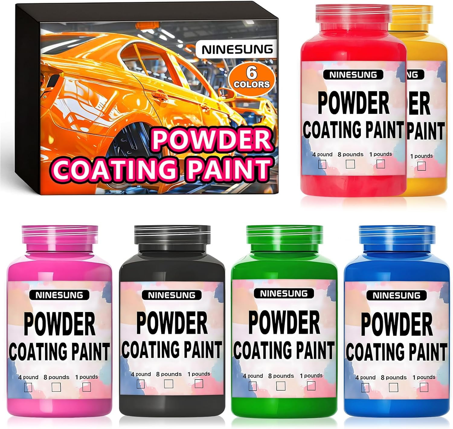 6 Beautiful Color Powder Coating Paint | Powder Coat Perfect for Metal ...