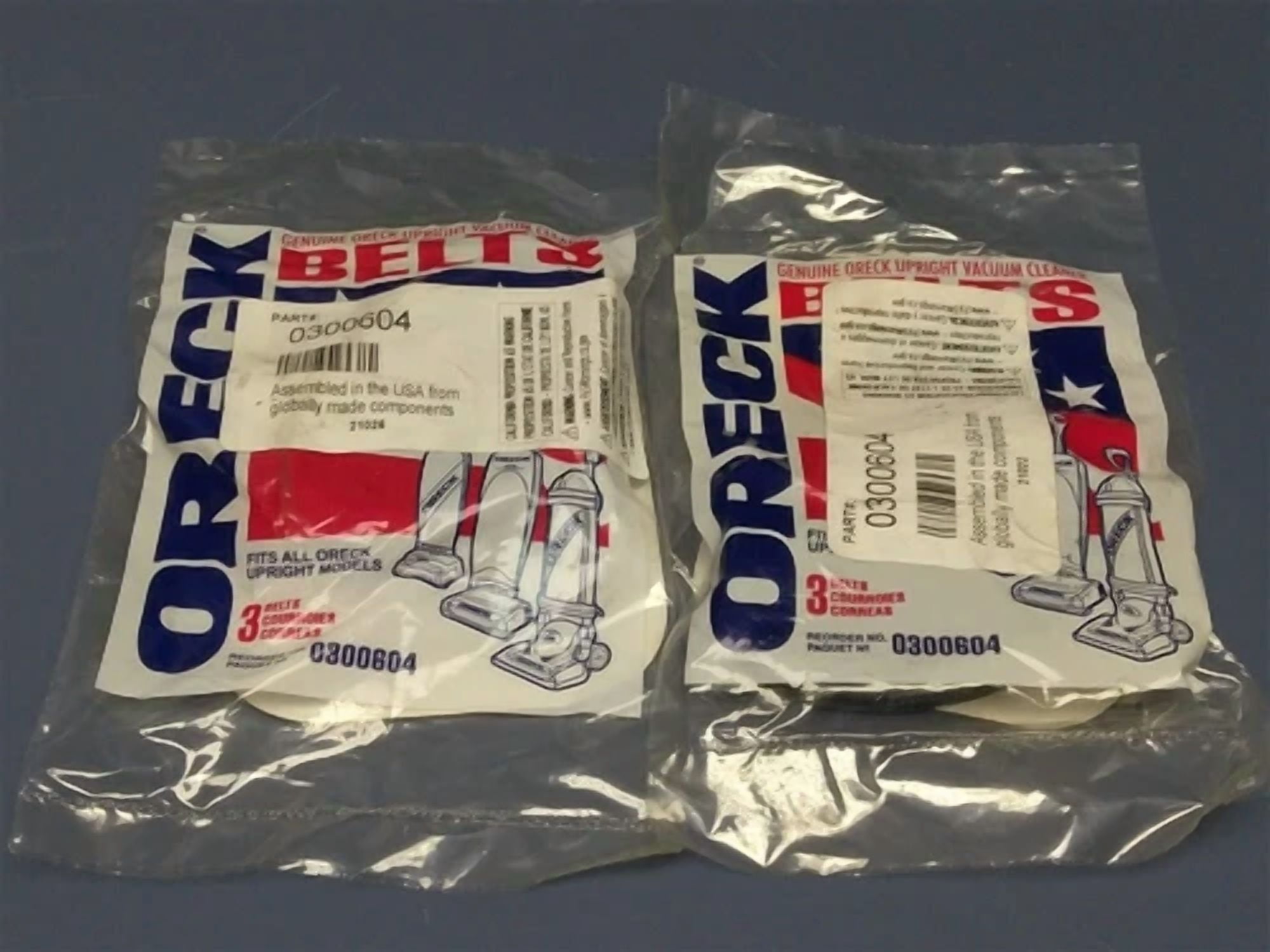 (6 Belts) Genuine Oreck 030-0604 Upright Vacuum Cleaner Belts 0300604 ...