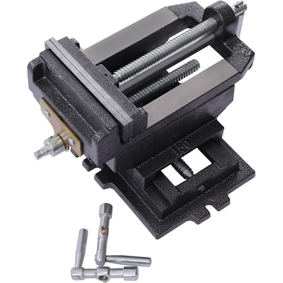 6" Bench Vise Clamp Machine, Cross Slide Vise Drill Press Milling Vise Bi-directional Movement ...