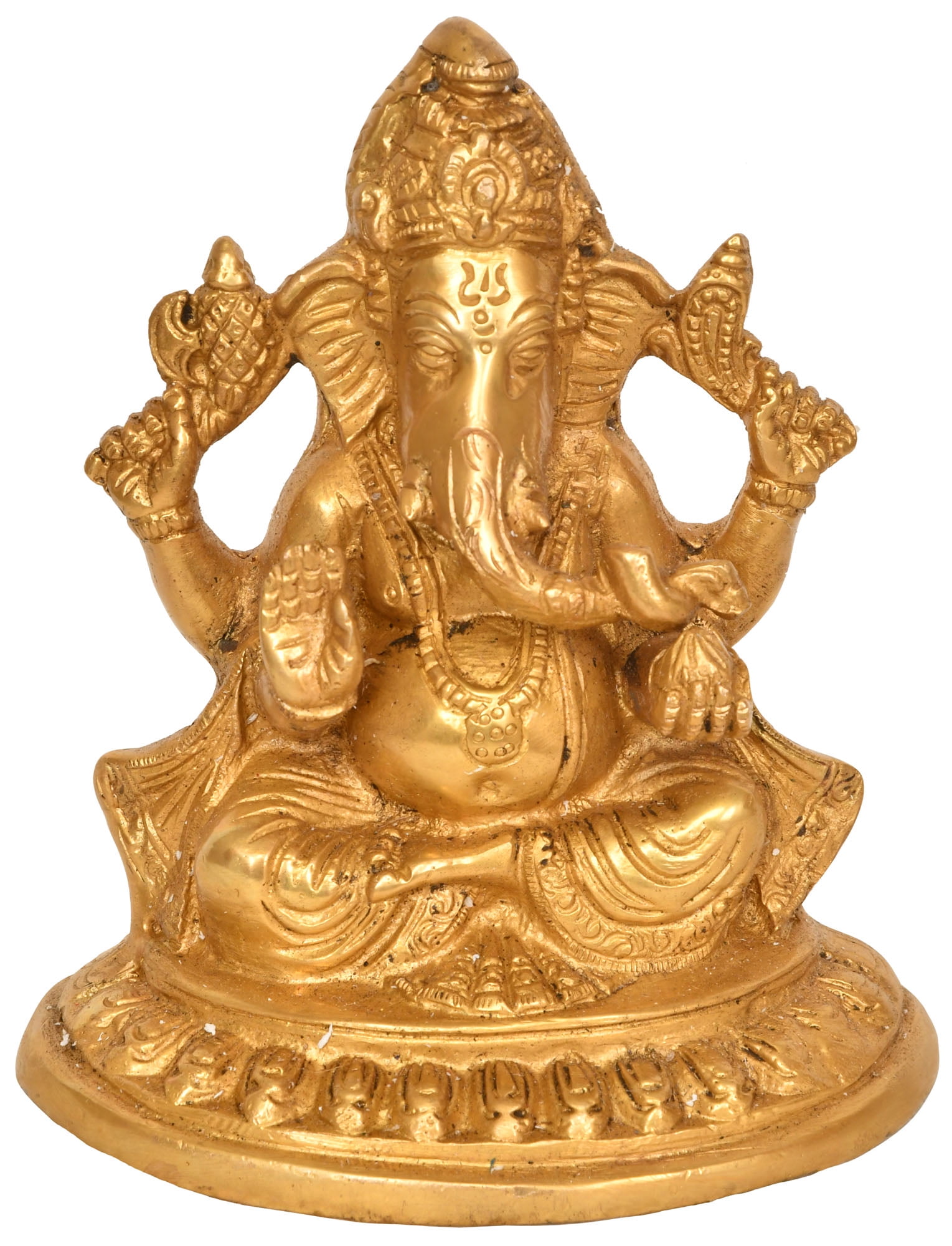 6" Bhagawan Ganesha in Ashirwad Mudra In Brass | Handmade | Made In ...