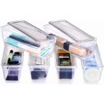6 Bin Pack, Long Home Organizer Storage Boxes with Lids, Translucent ...