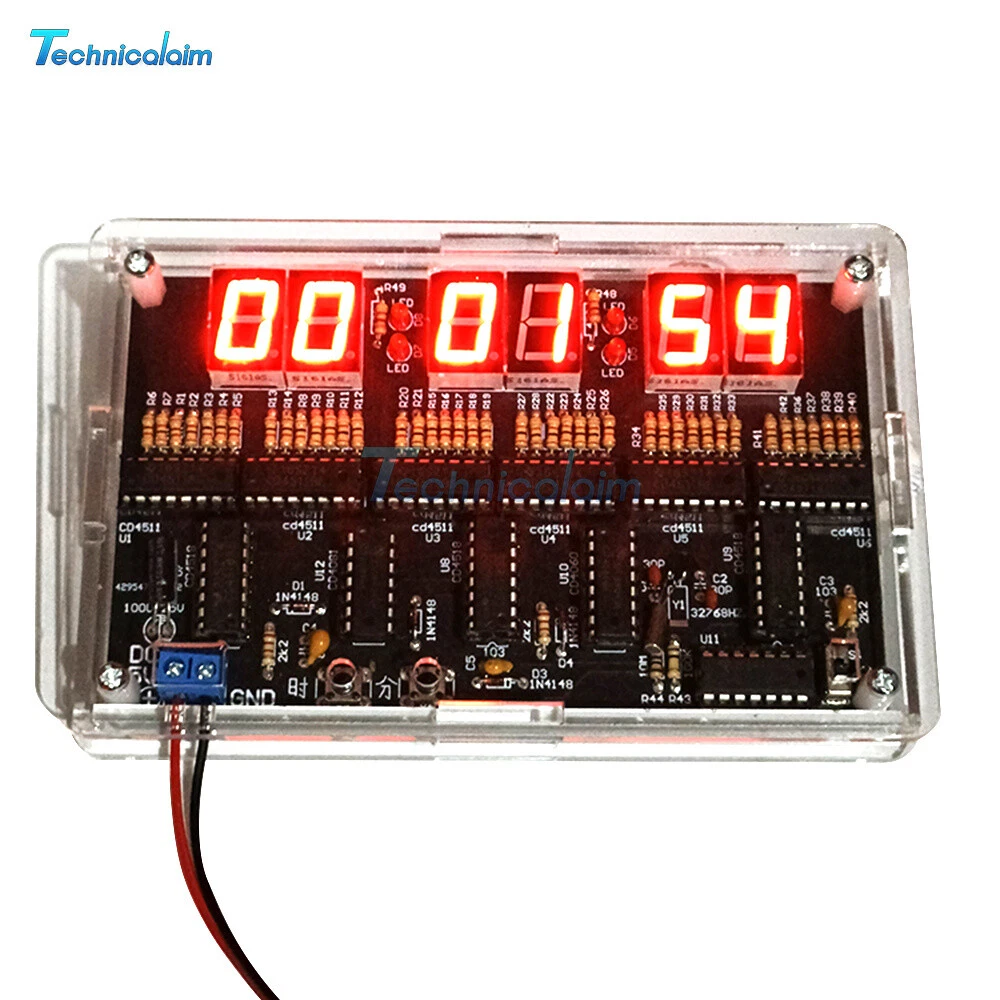 6-Bit Digital Circuit Clock Kit Diy Electronic Clock Soldering Teaching Practice - Walmart.com