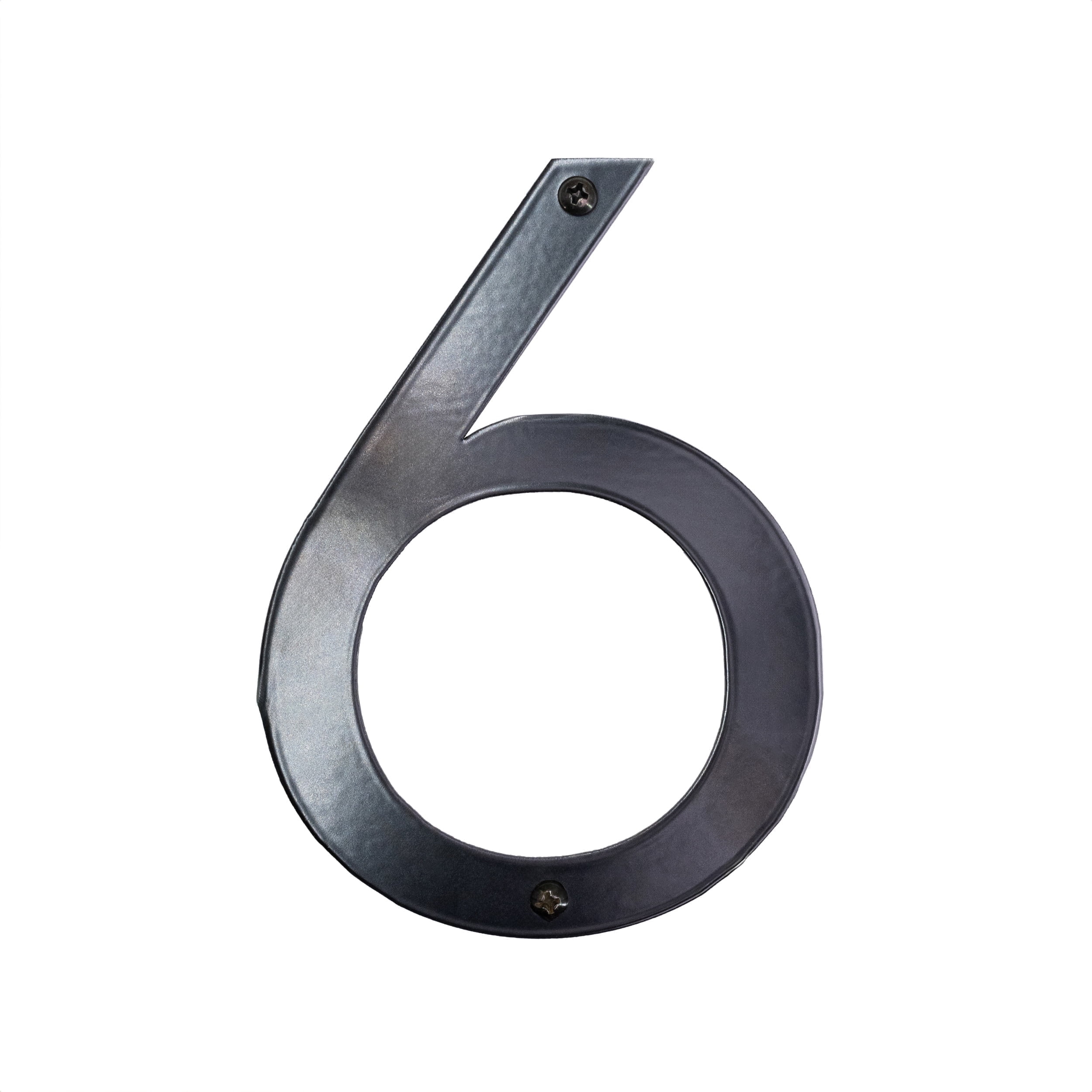 6" Black Modern Steel Flat or Floating House Numbers 0-9 - 6 - Walmart.com