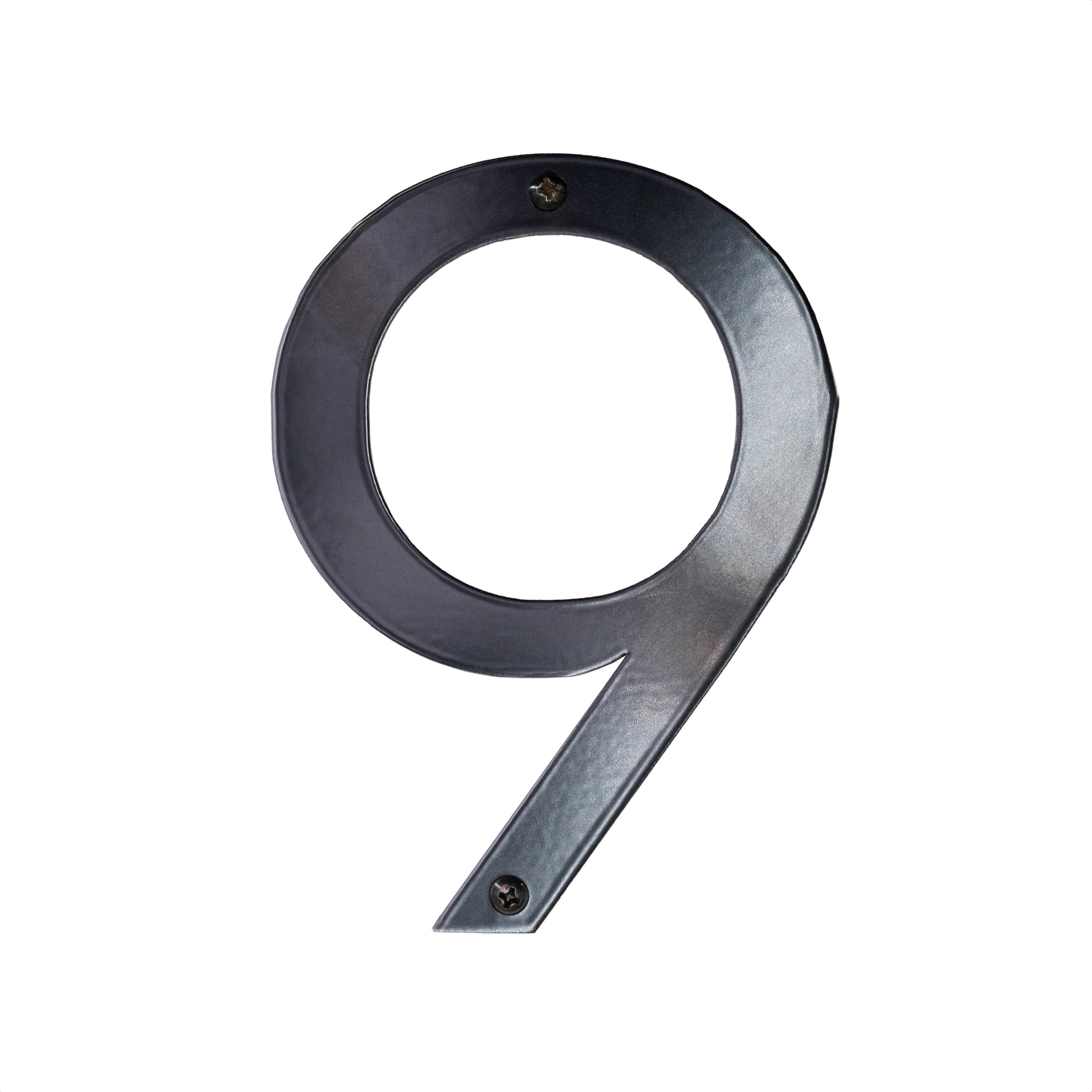 6" Black Modern Steel Flat or Floating House Numbers 0-9 - 9 - Walmart.com