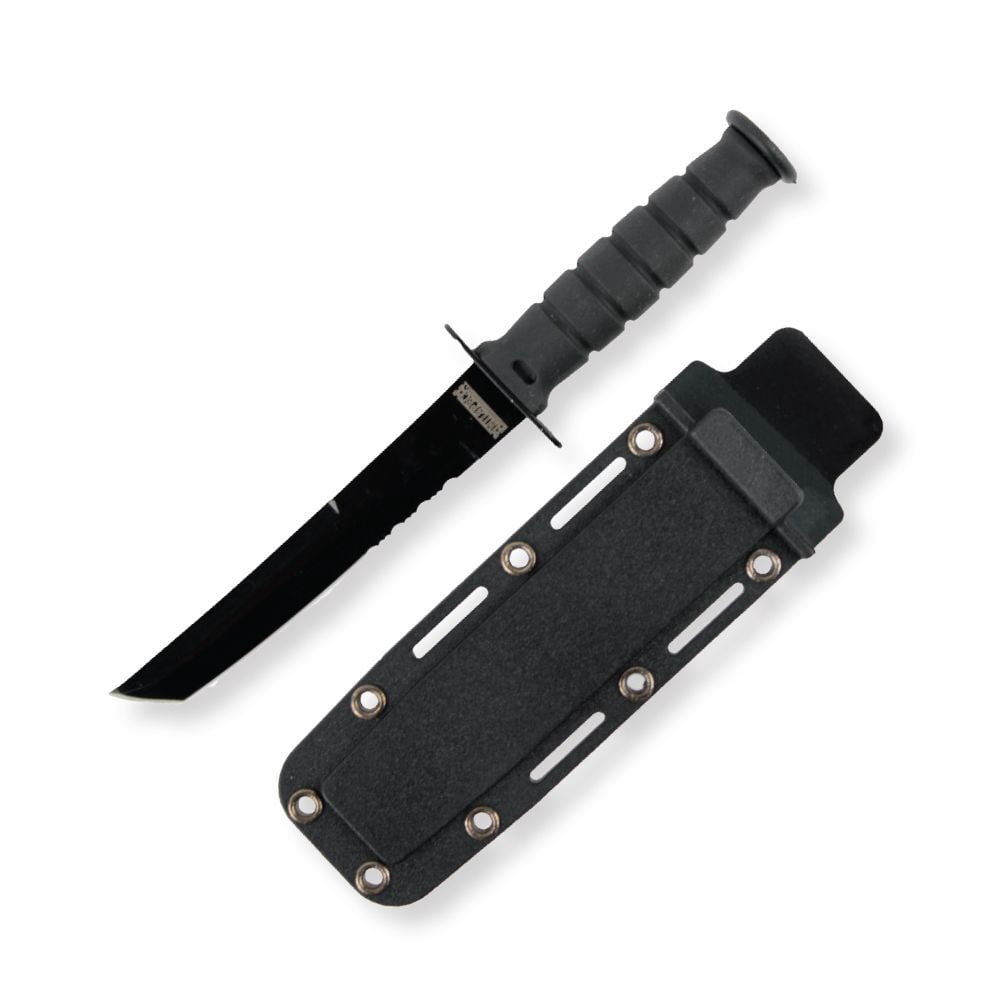 6" Black Tactical Mini Fixed Blade Tanto Hunting Survival Knife with ...