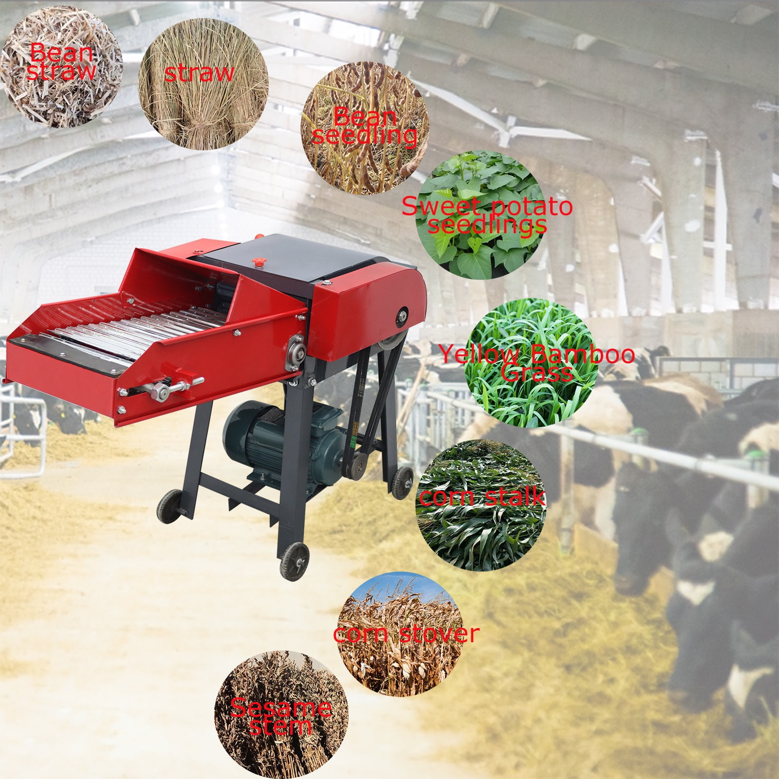 6 Blade Hay Cutter Chain Plate Conveyor Feed Shaping Granules Farm ...