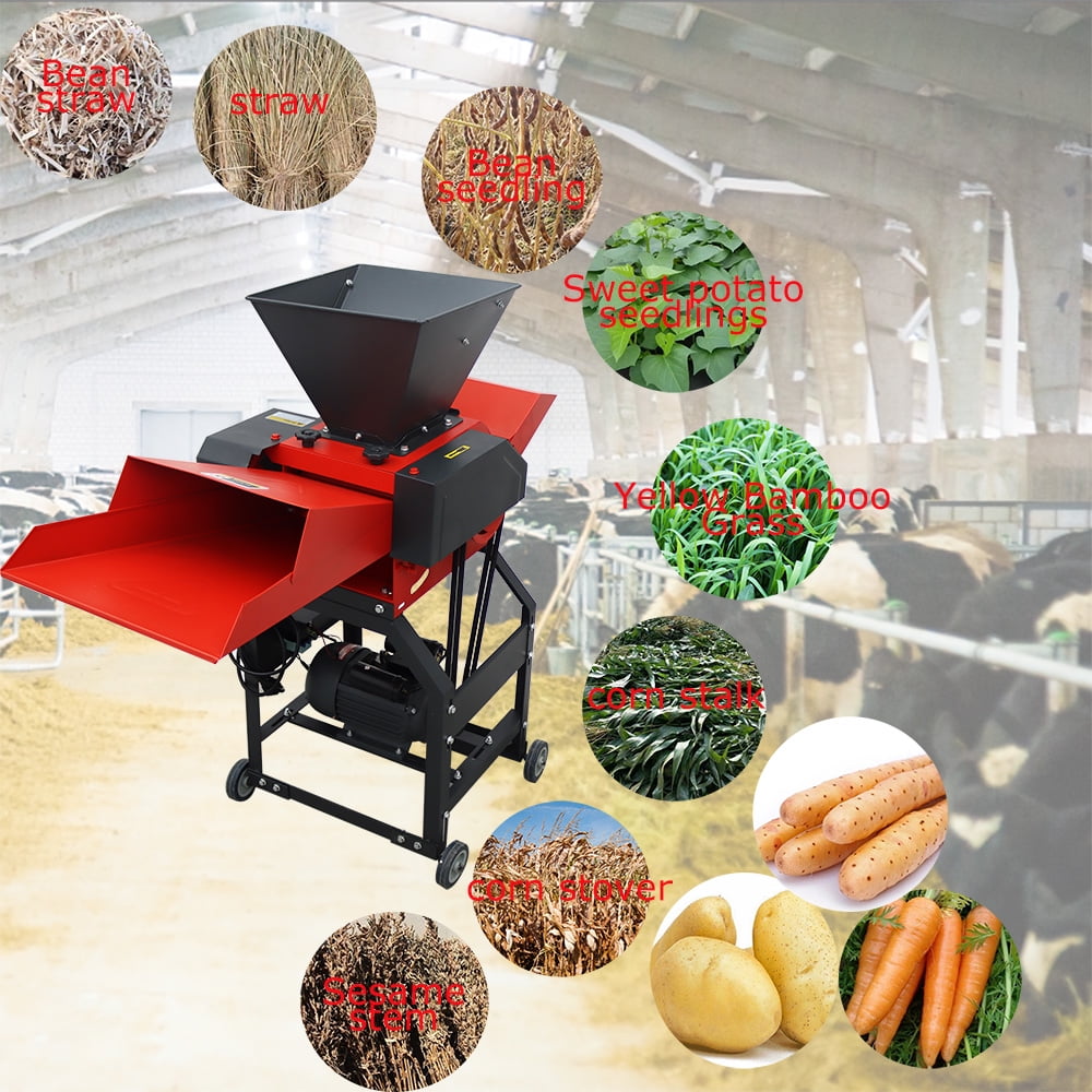 6-Blade Straw Cutter Pulverizer Machine Feed Hopper Inlet Commercial ...