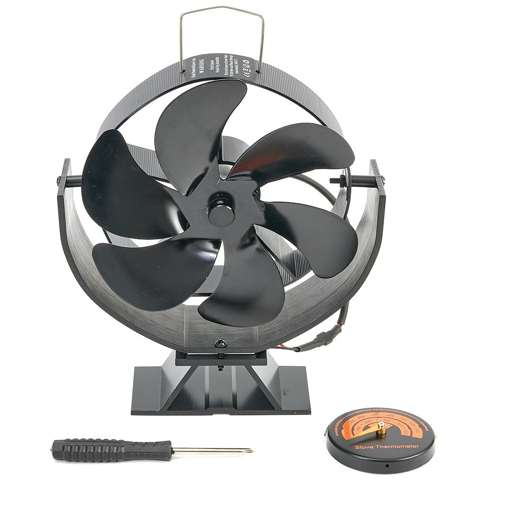 6 Blades Heat Powered Stove Fan Rotating Fireplace Fan Log Wood Burner ...