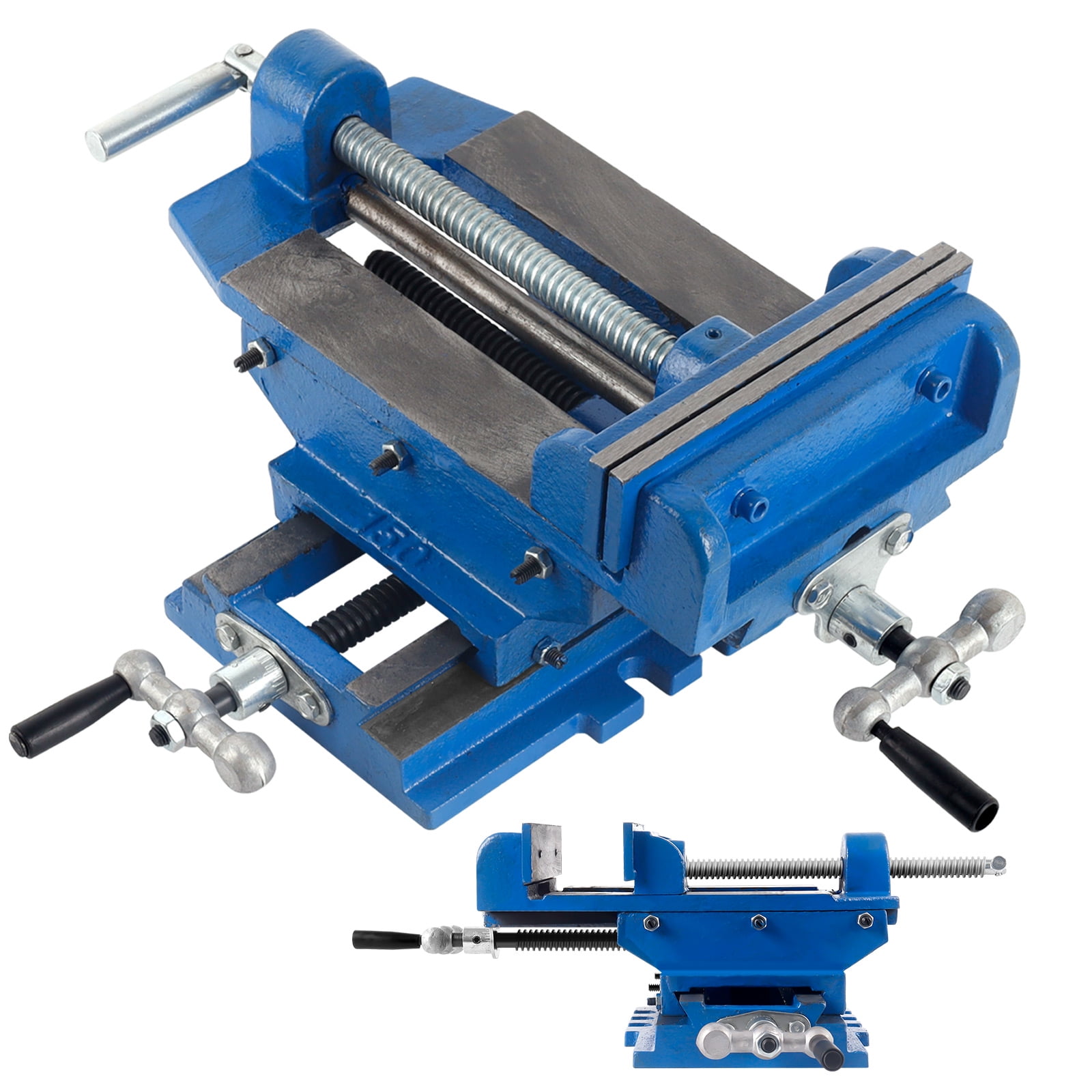 6" Blue Cross Slide Vise, Anti-Wear Surface, Optimized Operation, Drill ...