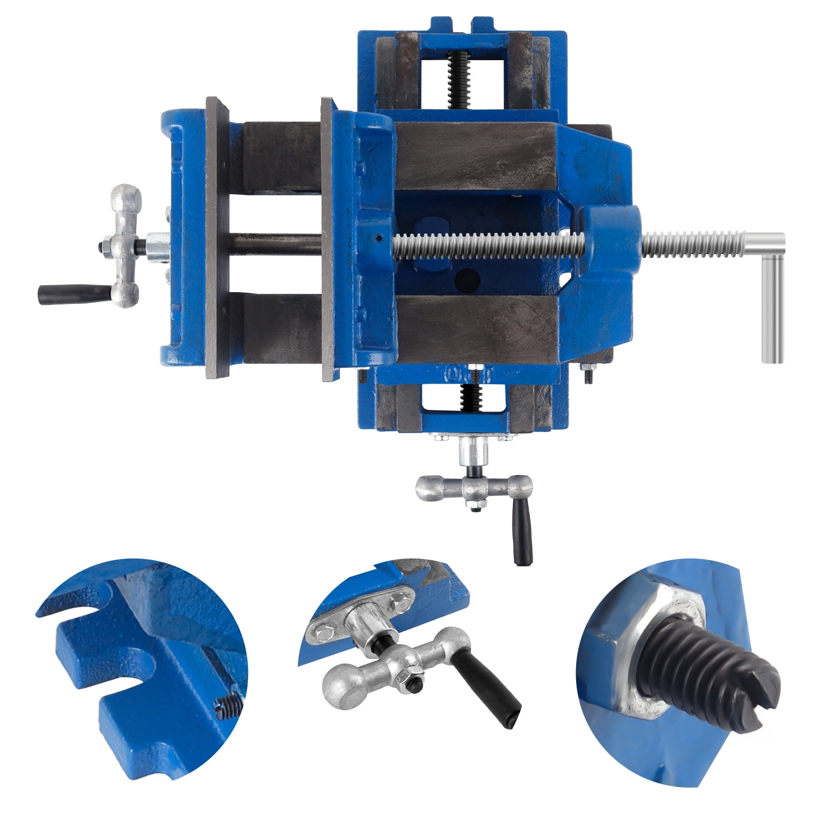 6" Blue Cross Slide Vise, Heavy Construction, High Clamping Force ...