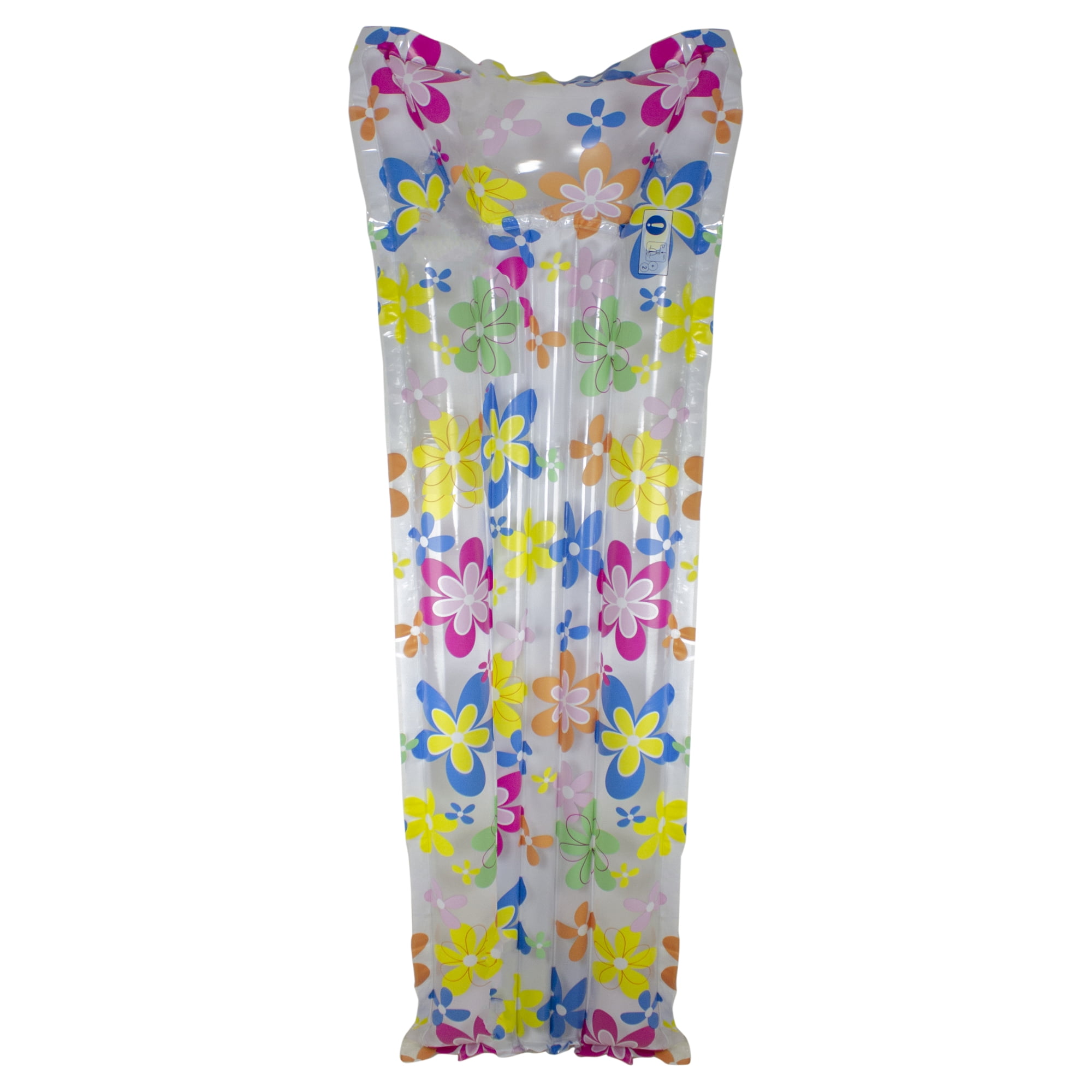 6' Blue and Yellow Flowers Inflatable Swimming Pool Float - Walmart.com