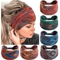 6 Boho Headbands for Women Wide Twist Knotted Bands Elastic Stretchy ...