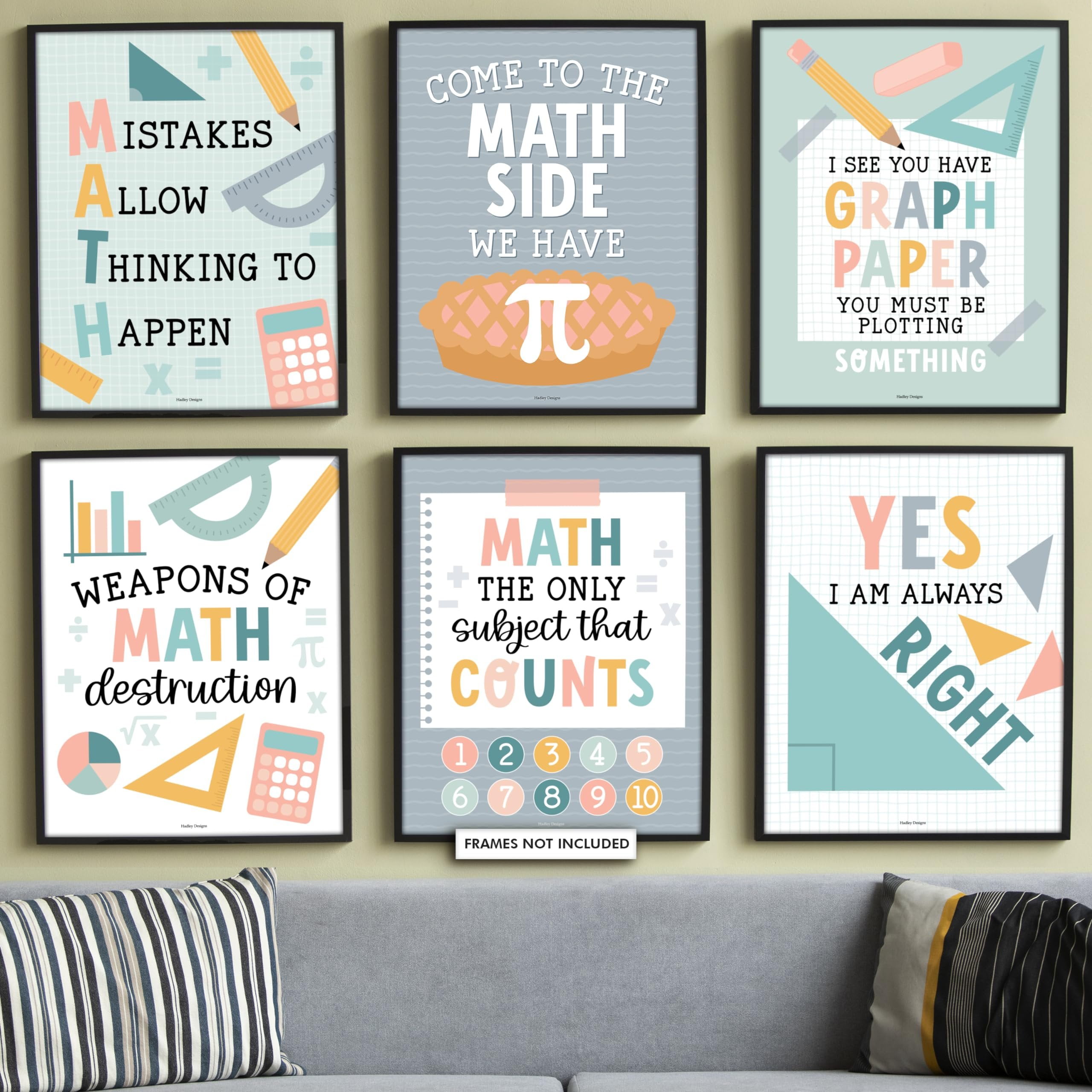 6 Boho Math Posters For Elementary School - Middle School Math Posters ...