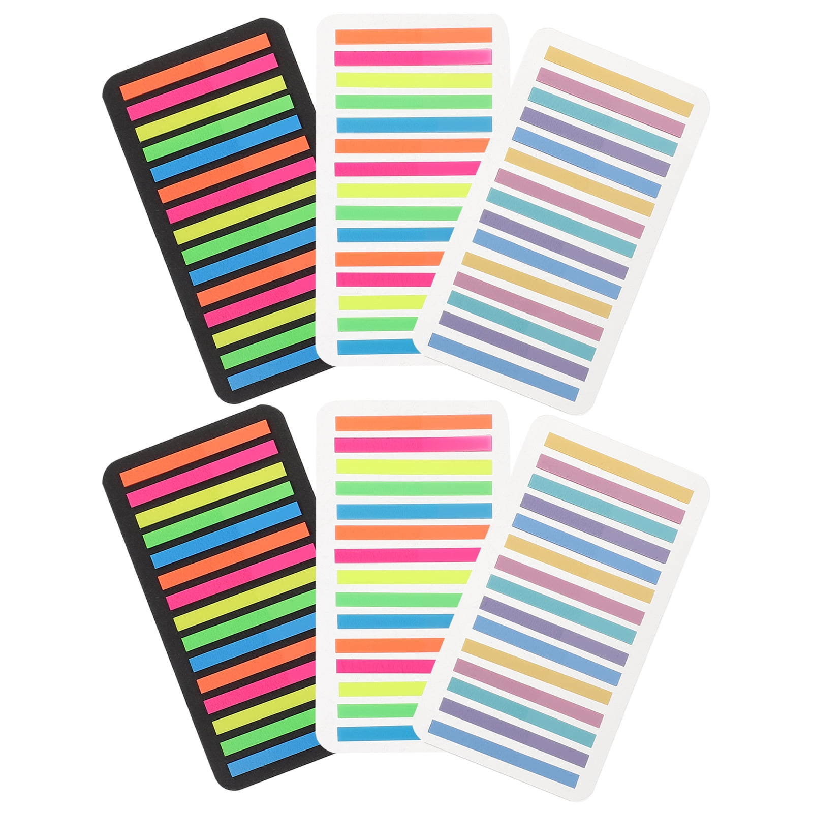 6 Books Labels Colored Bookmark Index Reading Strips Notes Sticker ...