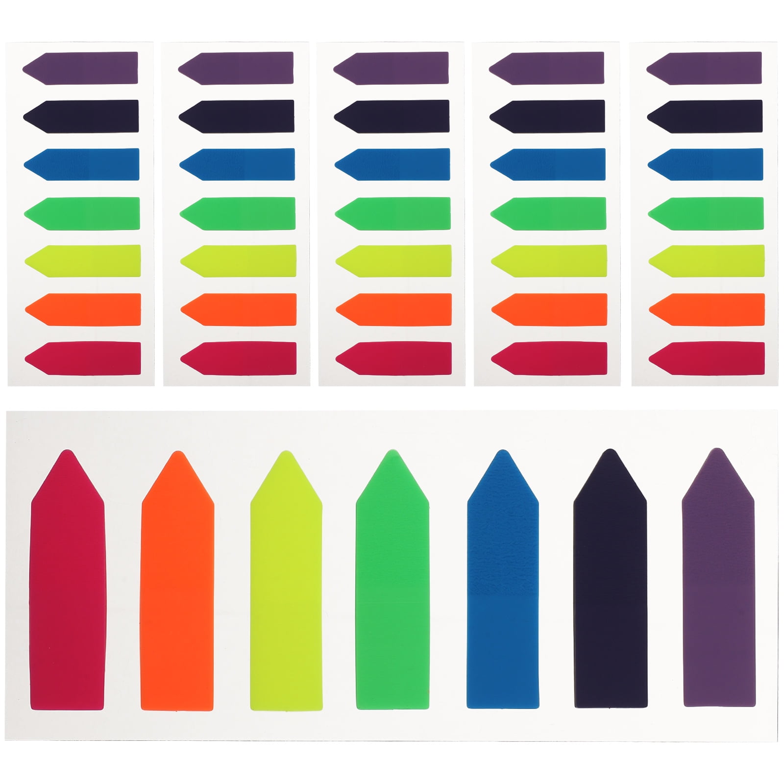 6 Books Transparent Arrow Label Colorful Marker Stickers Page Labels ...