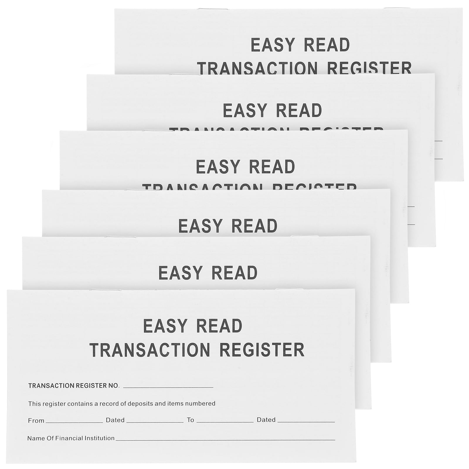 6 Books of Financial Register Check Register Large Print Checkbook ...